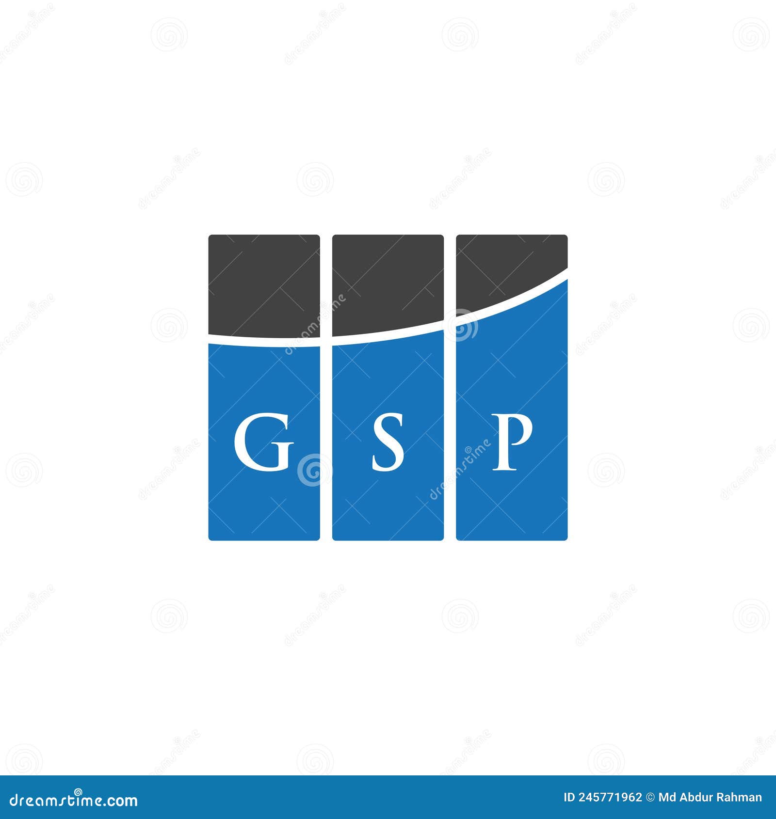 GSP Letter Logo Design on WHITE Background. GSP Creative Initials ...