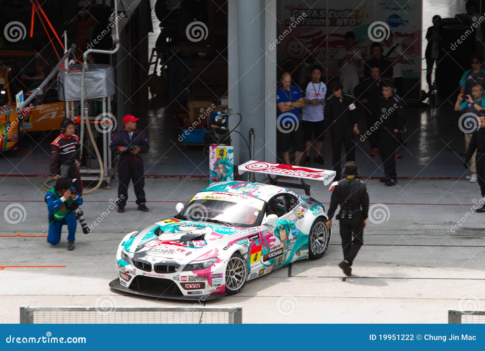 GSR Team Exits the Pit at SuperGT Race Editorial Photography - Image of ...