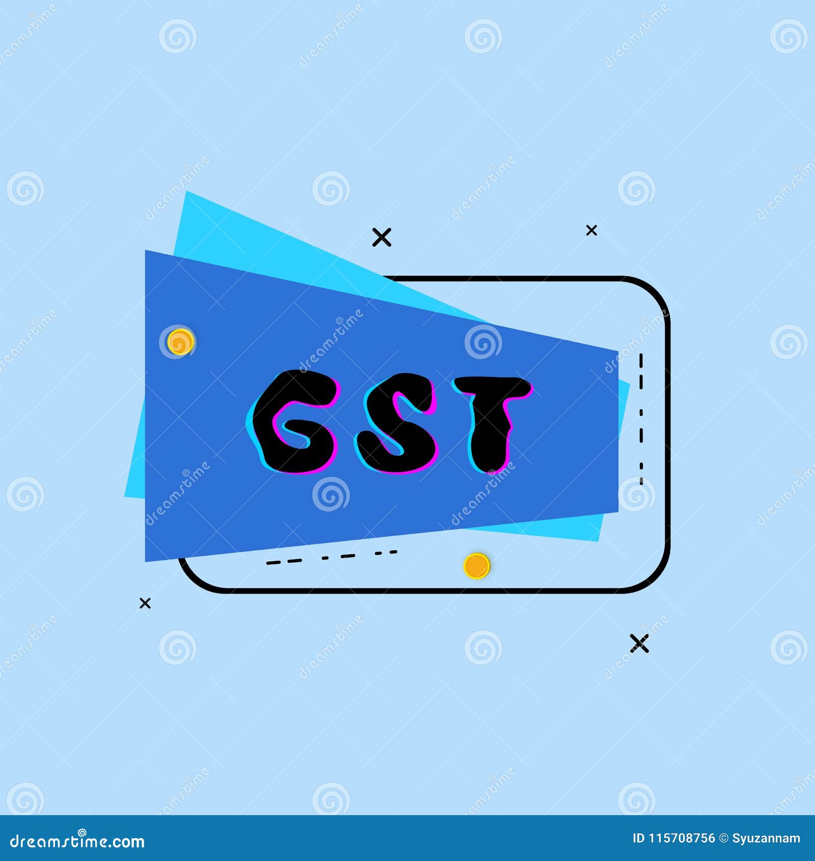 GST Card. Vector Illustration. Stock Vector - Illustration of payment ...