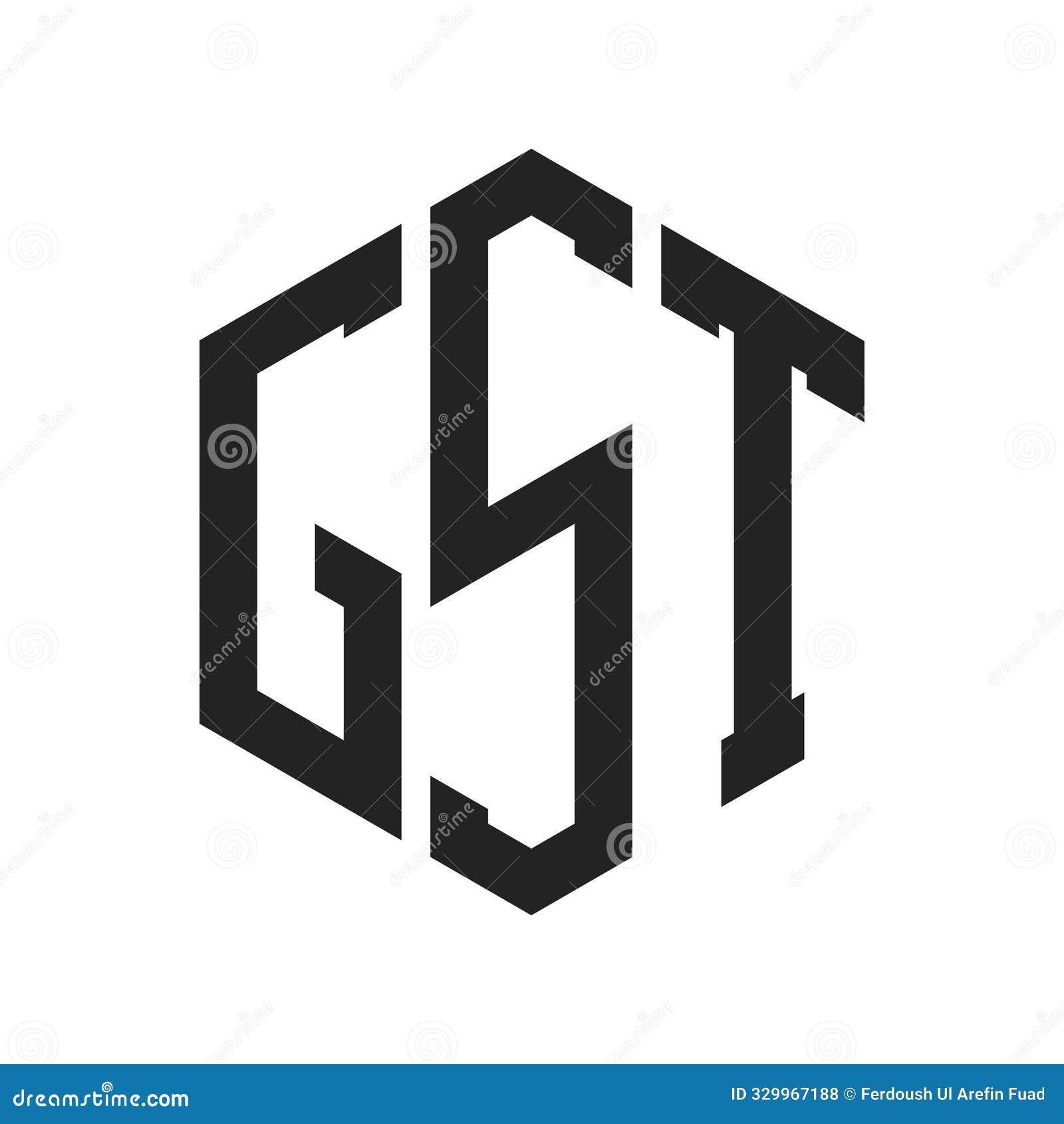GST Logo Design. Initial Letter GST Monogram Logo Using Hexagon Shape ...