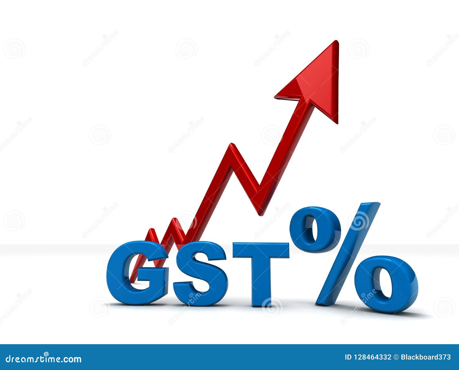 GST Tax India Concept in White Background. 3d Render Stock Illustration ...