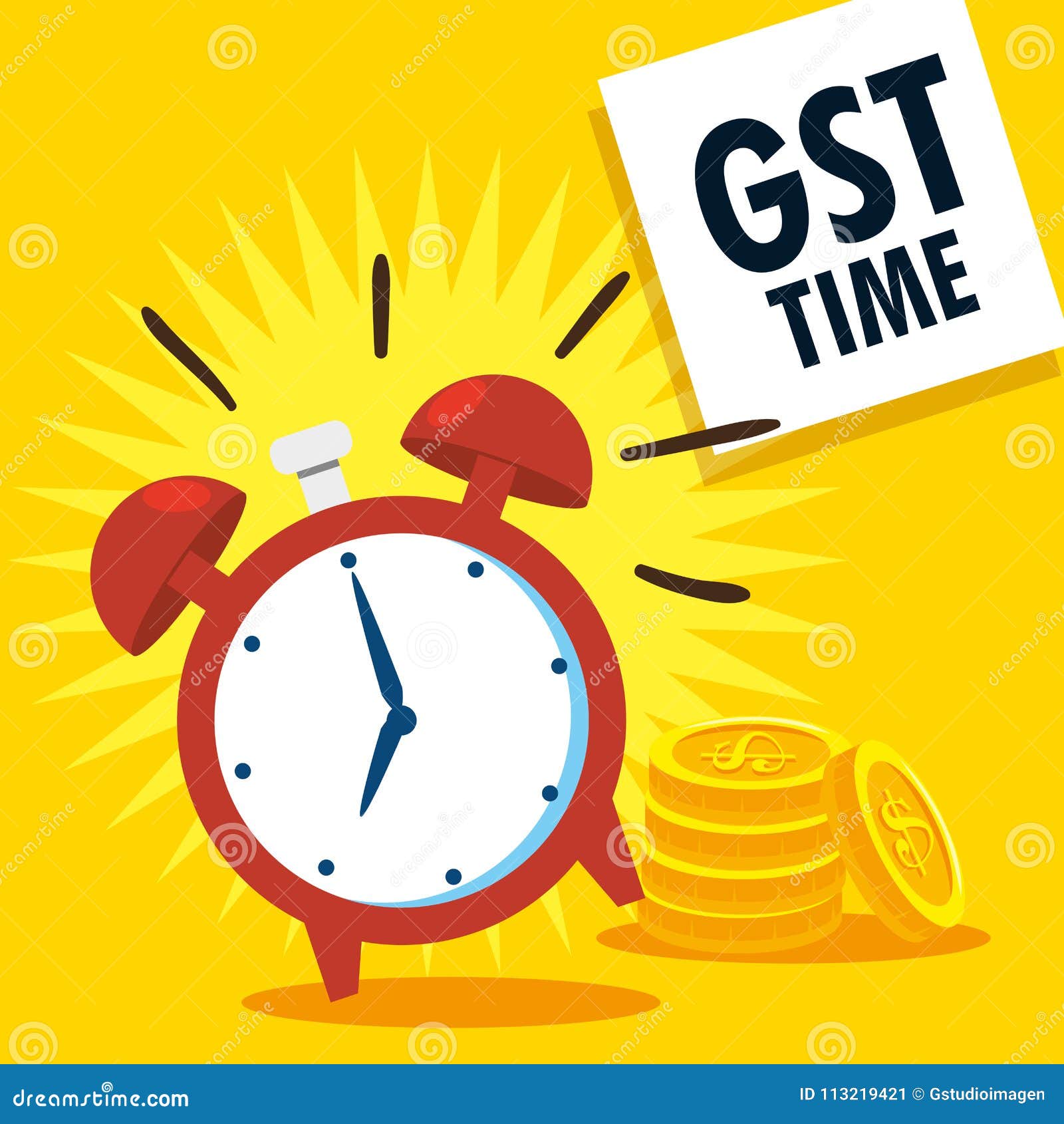 Gst Time Set Elements Icons Stock Vector - Illustration of accounting ...