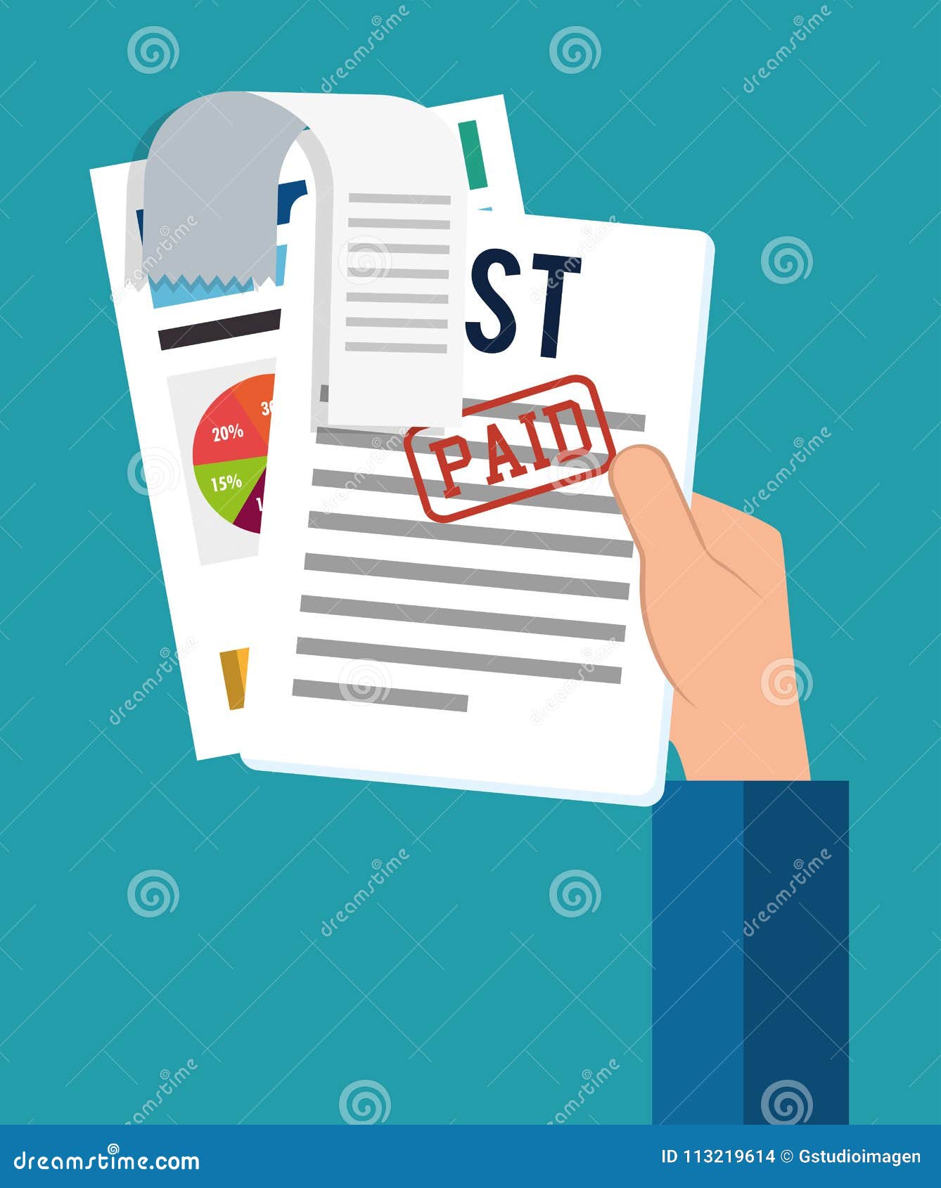 Gst Time Set Elements Icons Stock Vector - Illustration of accounting ...