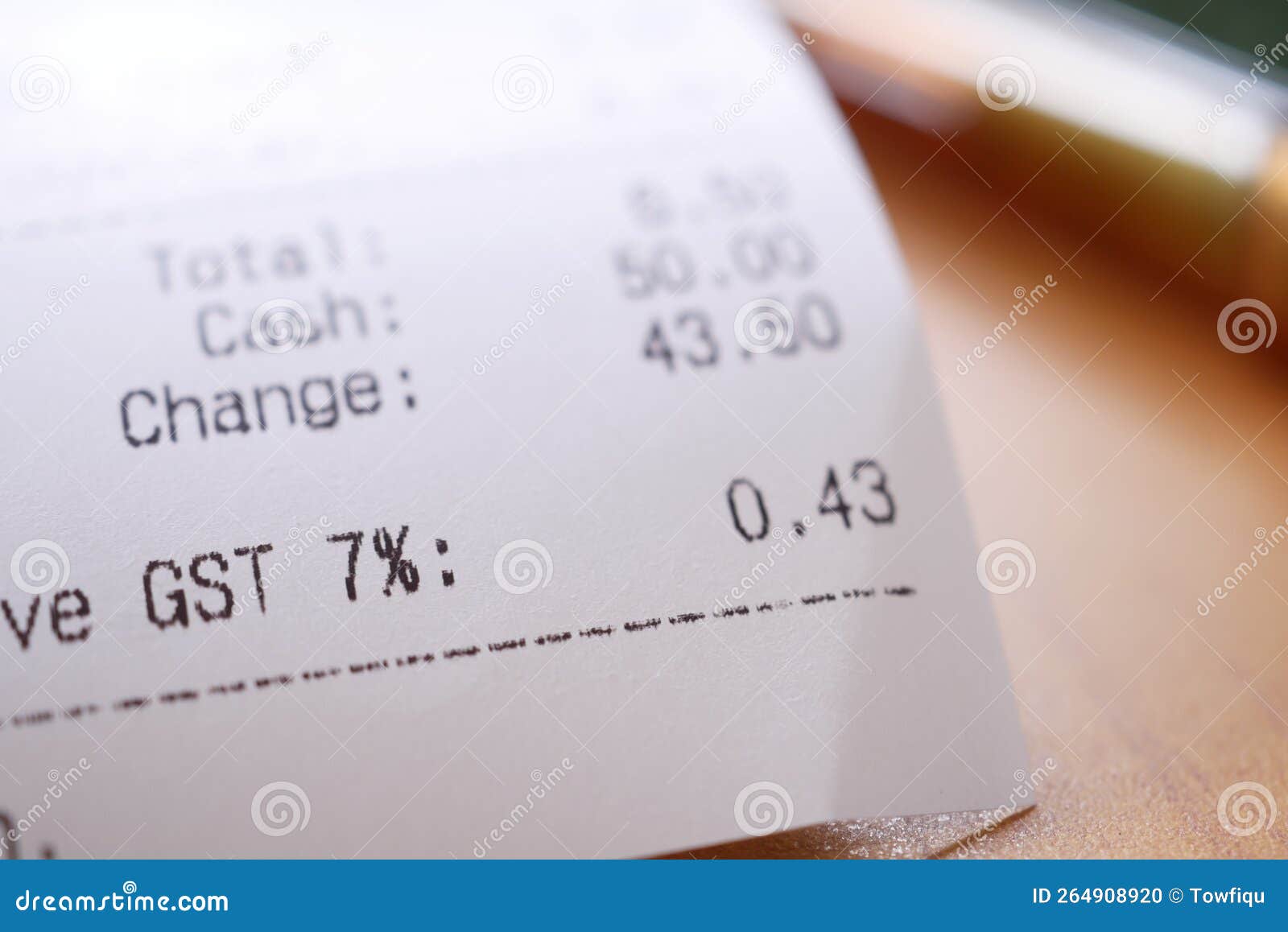 GST Vat Word in a Receipt on Table Stock Photo - Image of savings ...
