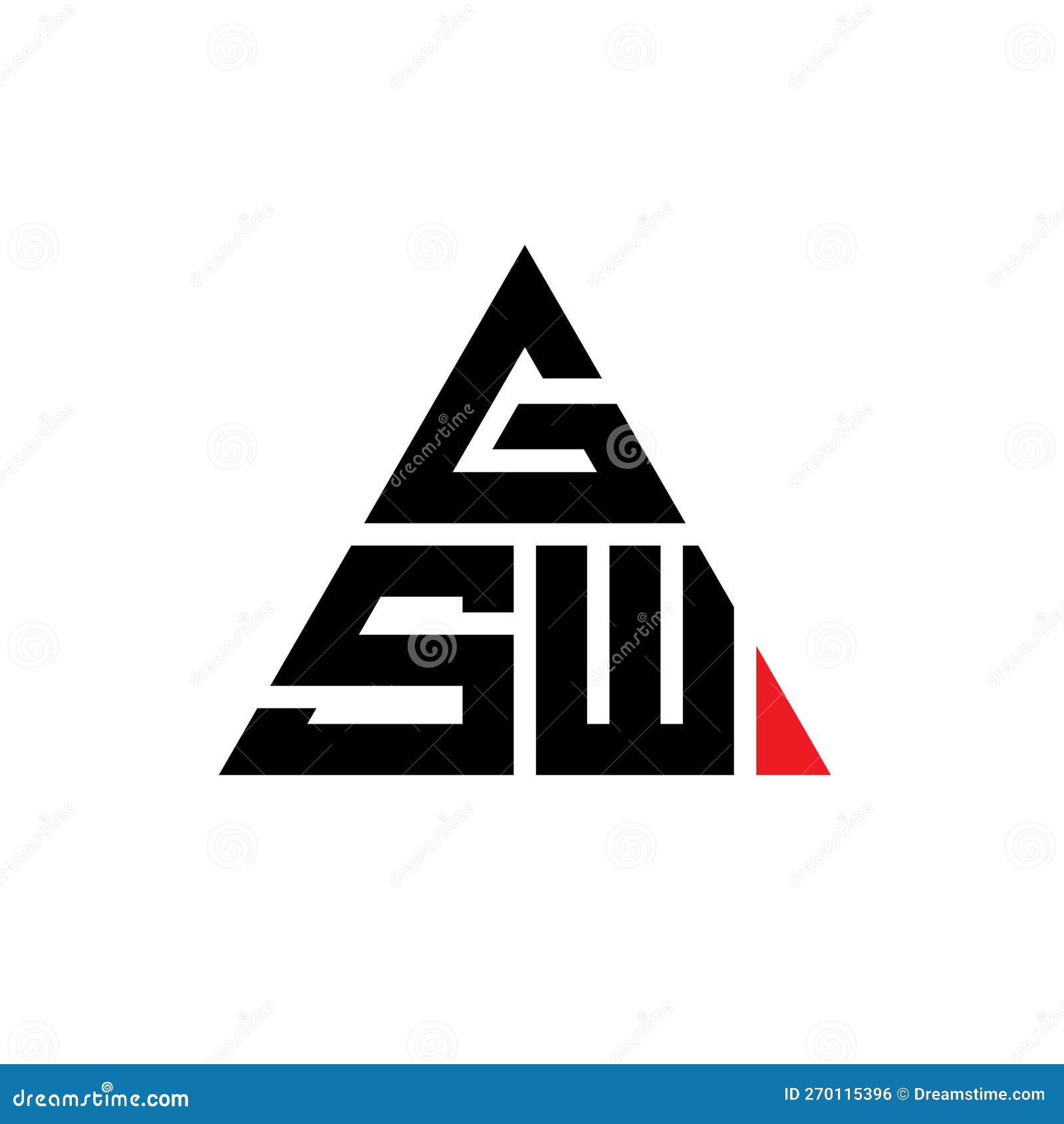 GSW Triangle Letter Logo Design with Triangle Shape. GSW Triangle Logo ...