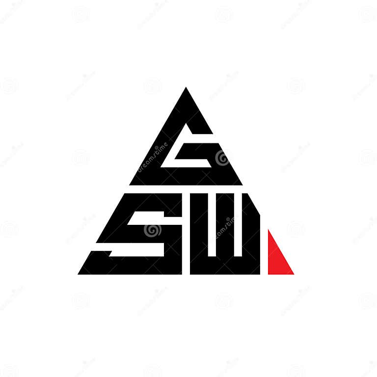 GSW Triangle Letter Logo Design with Triangle Shape. GSW Triangle Logo ...