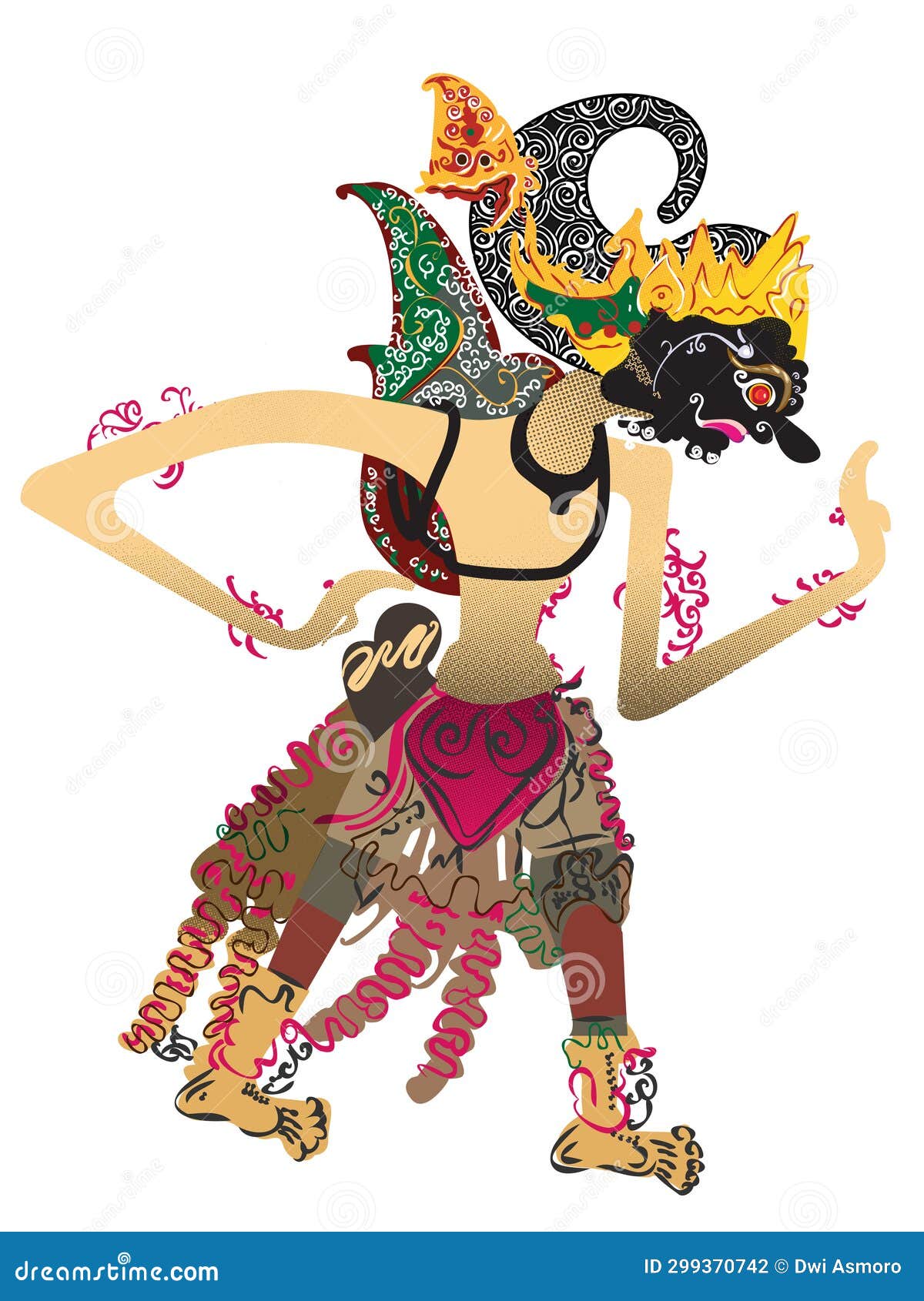 Leather Shadow Puppet Vector Illustration Stock Vector - Illustration ...