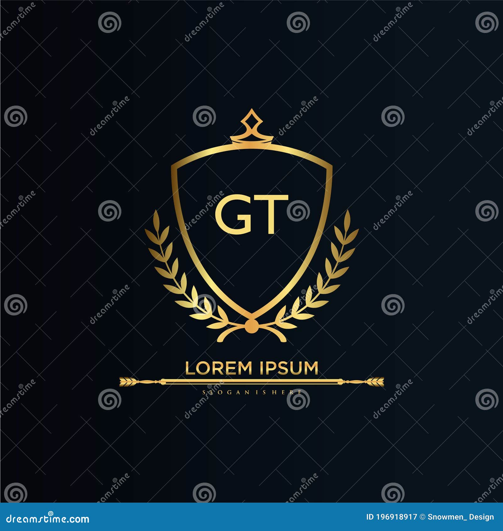 GT Letter Initial with Royal Template.elegant with Crown Logo Vector ...