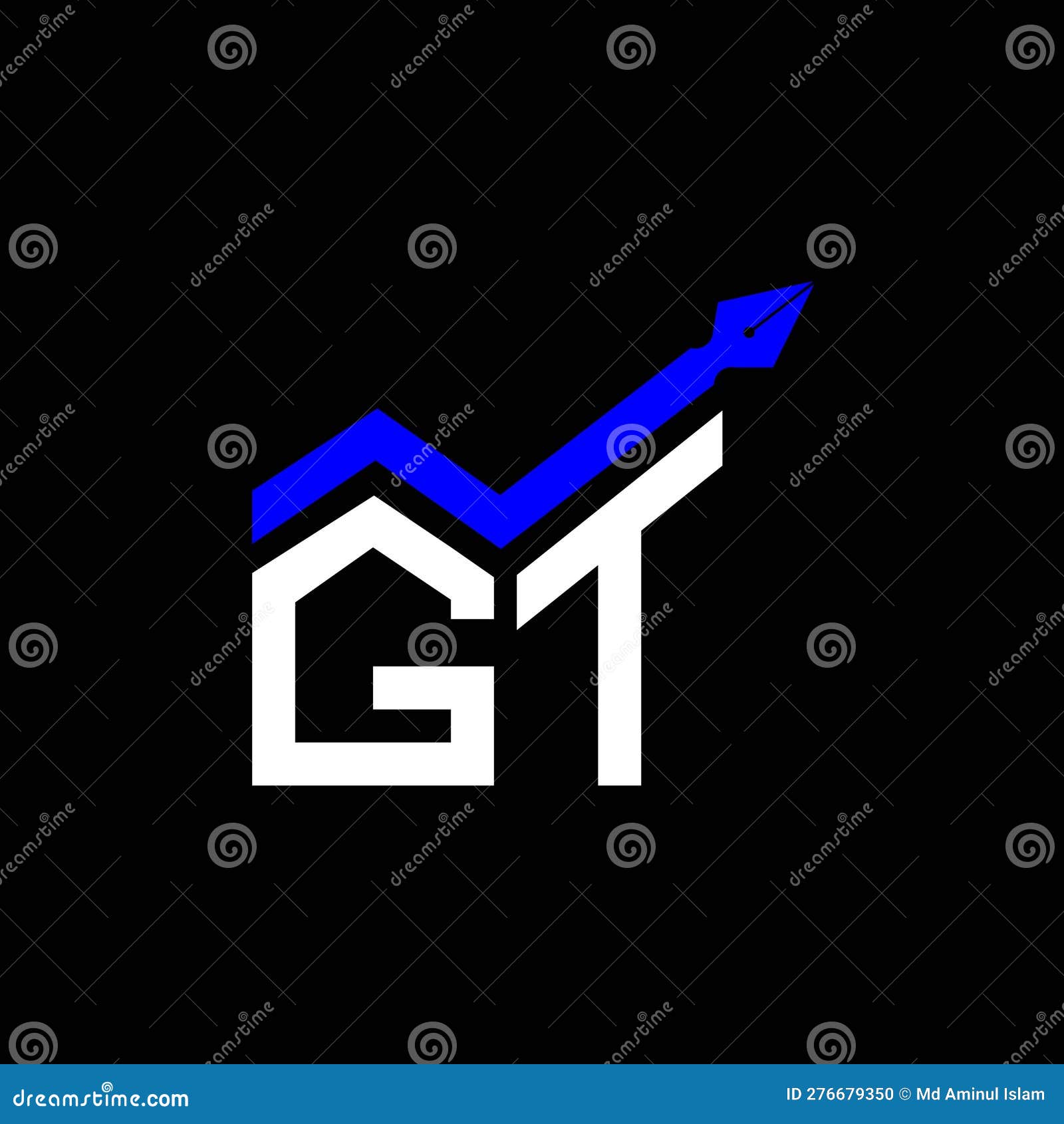 GT Letter Logo Creative Design with Vector Graphic, Ogo Stock Vector ...