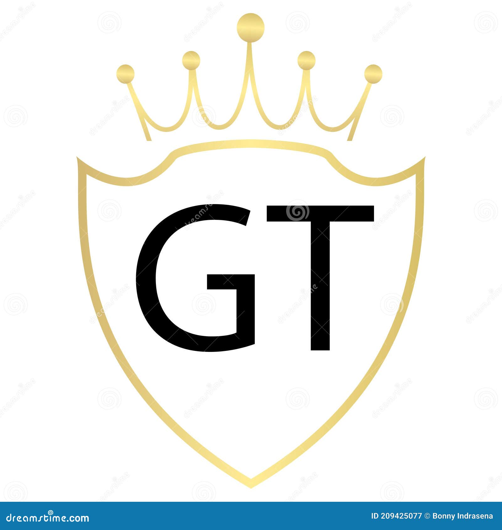 GT Letter Logo Design with Simple Style Stock Illustration ...