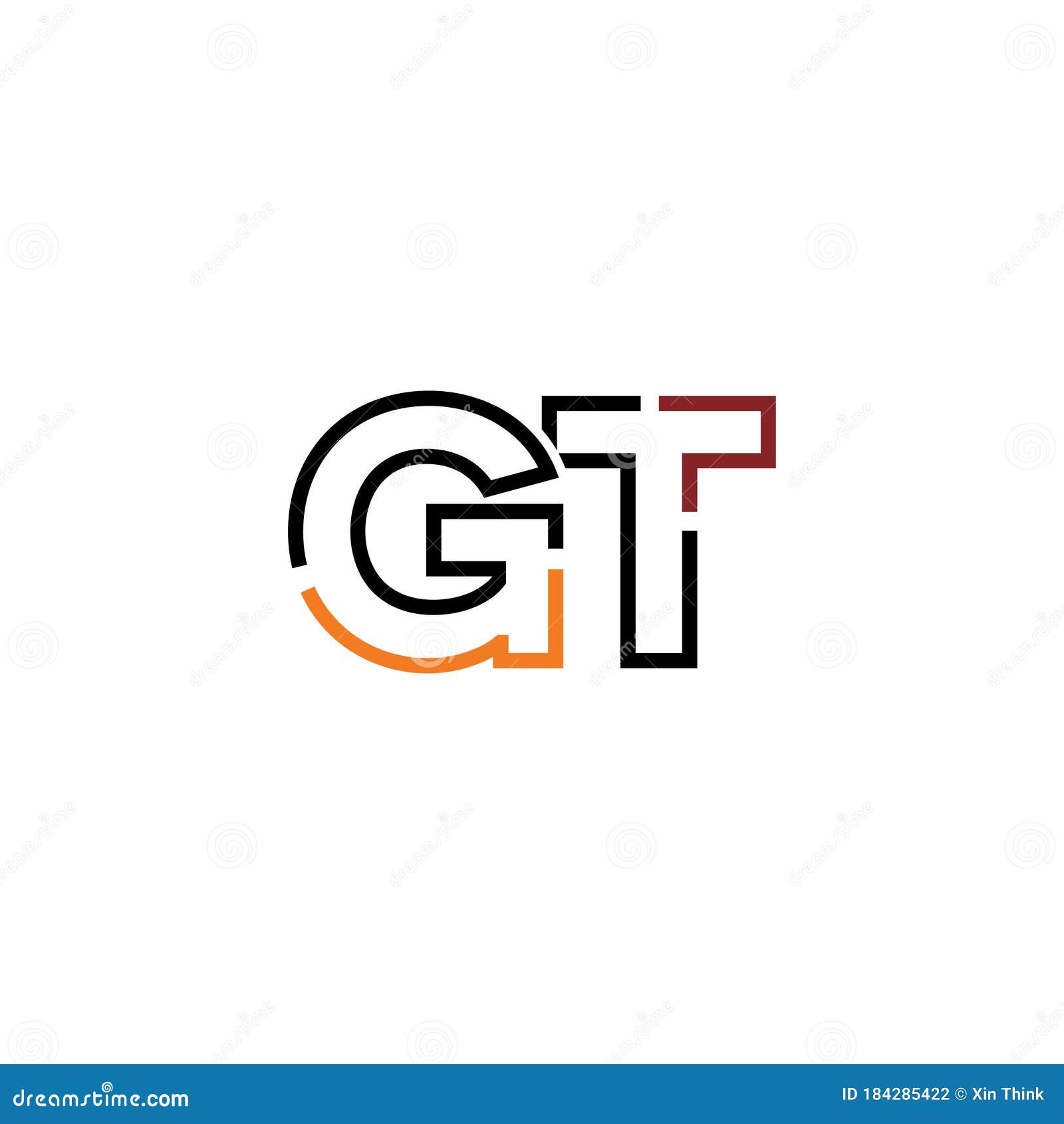 GT Letter Logo Icon Design Template Elements Stock Vector ...