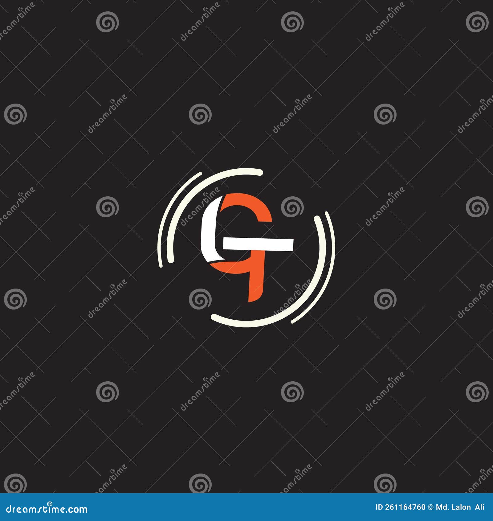 GT Text Logo Design stock vector. Illustration of advertising - 261164760