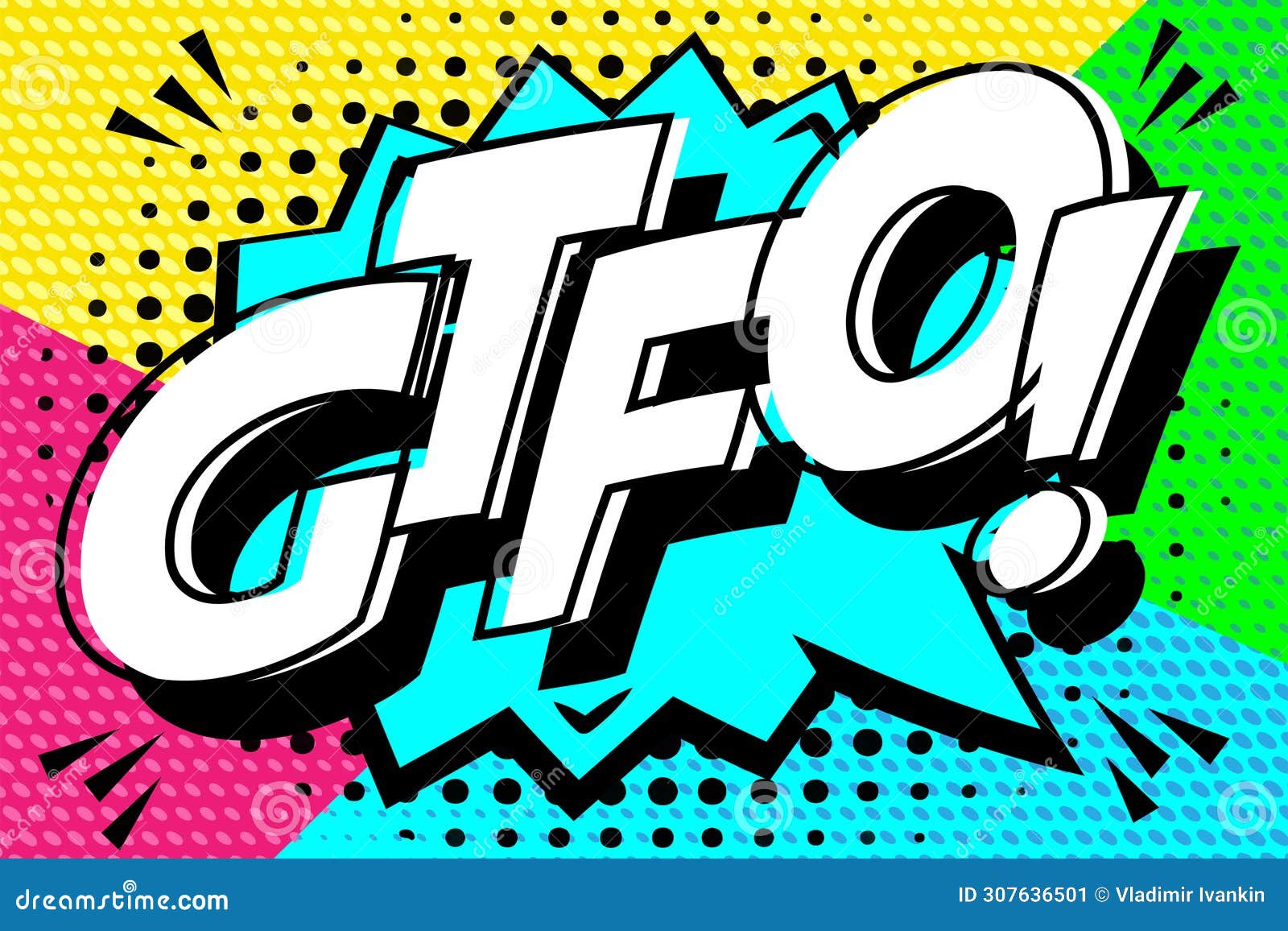Gtfo Comic Pop Art Style stock vector. Illustration of concept - 307636501