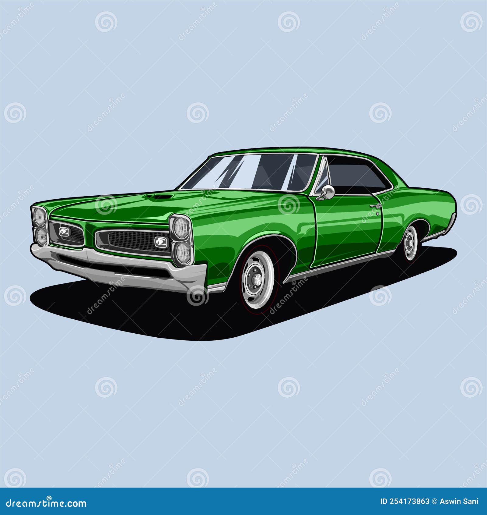 GTO 1966 car illustration stock vector. Illustration of vehicle - 254173863