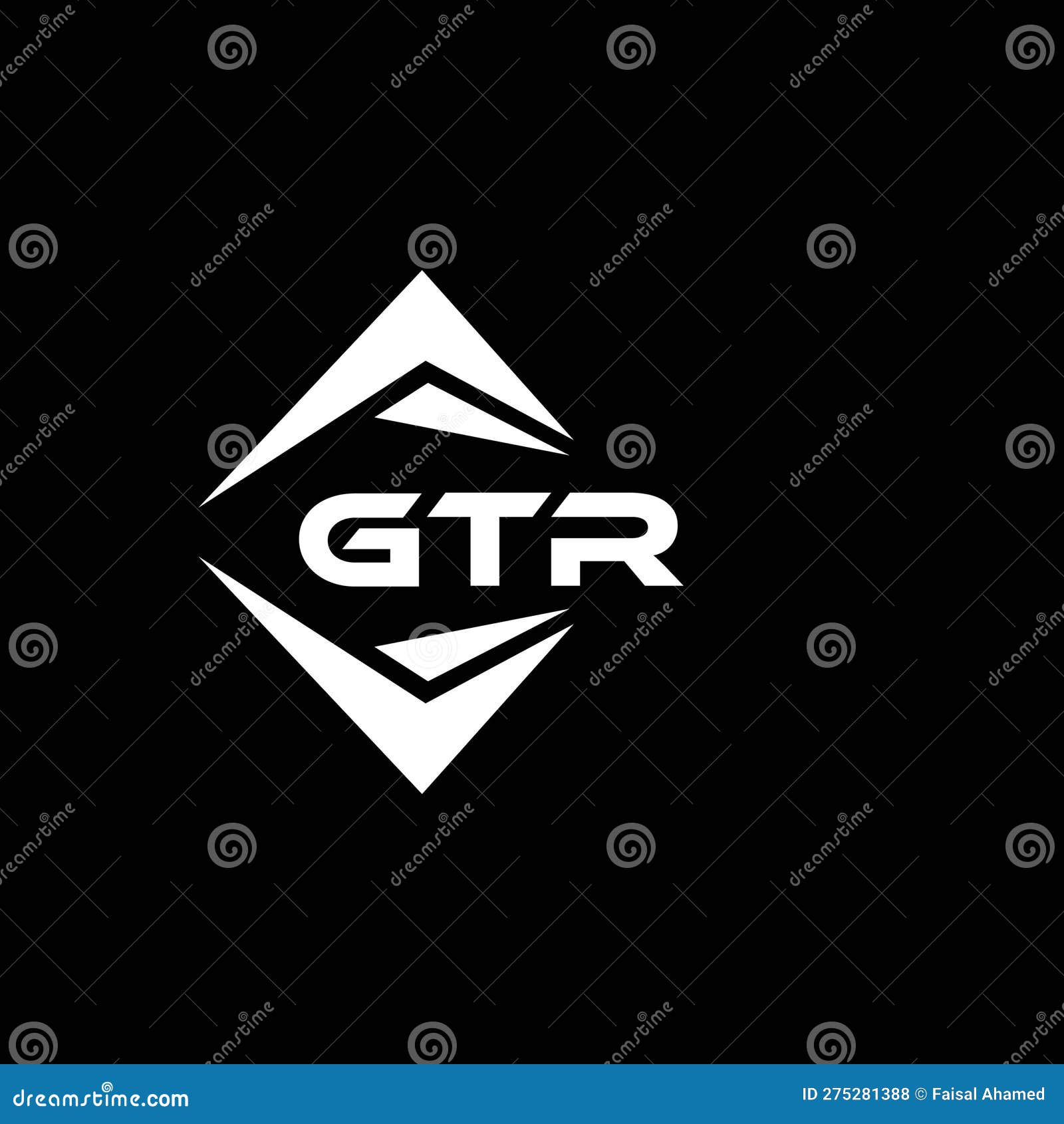 GTR Abstract Technology Logo Design on Black Background. GTR Creative ...