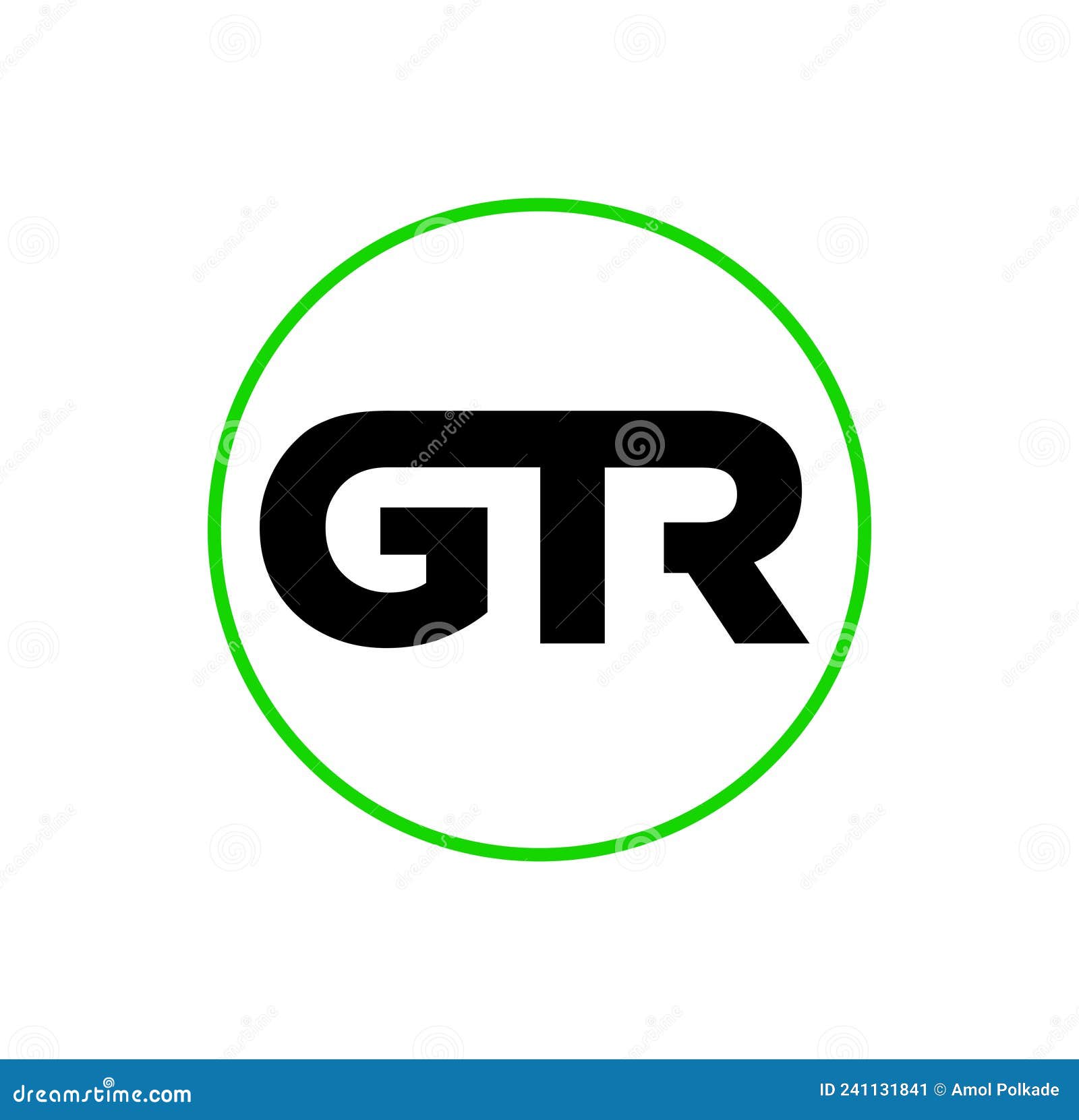 GTR Company Name Initial Letters Monogram. GTR Letters in Green Circle ...