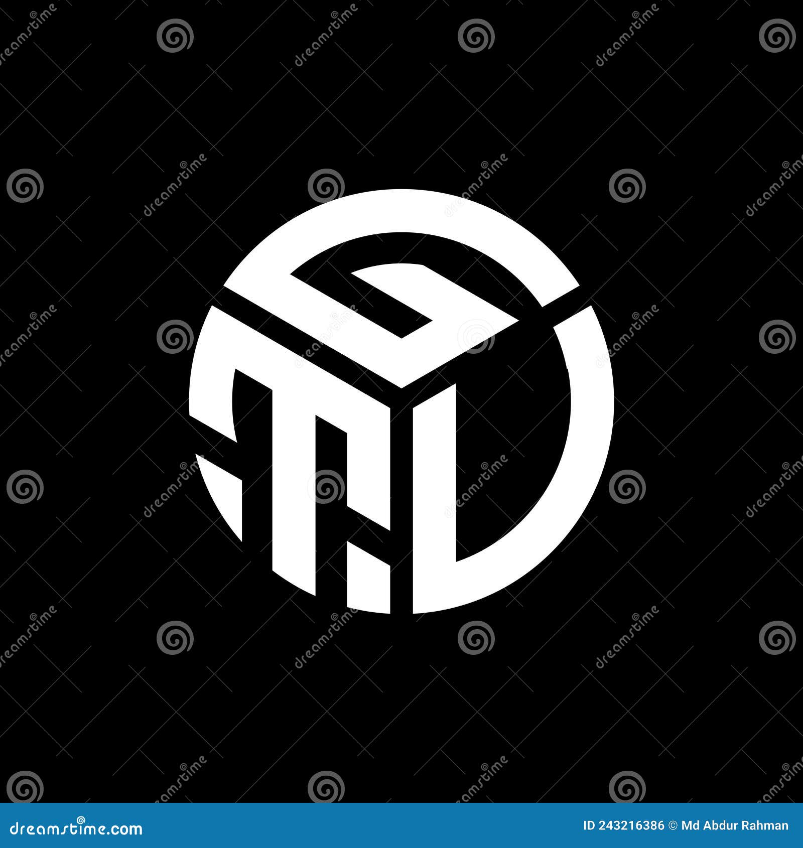 GTV Letter Logo Design on Black Background. GTV Creative Initials ...