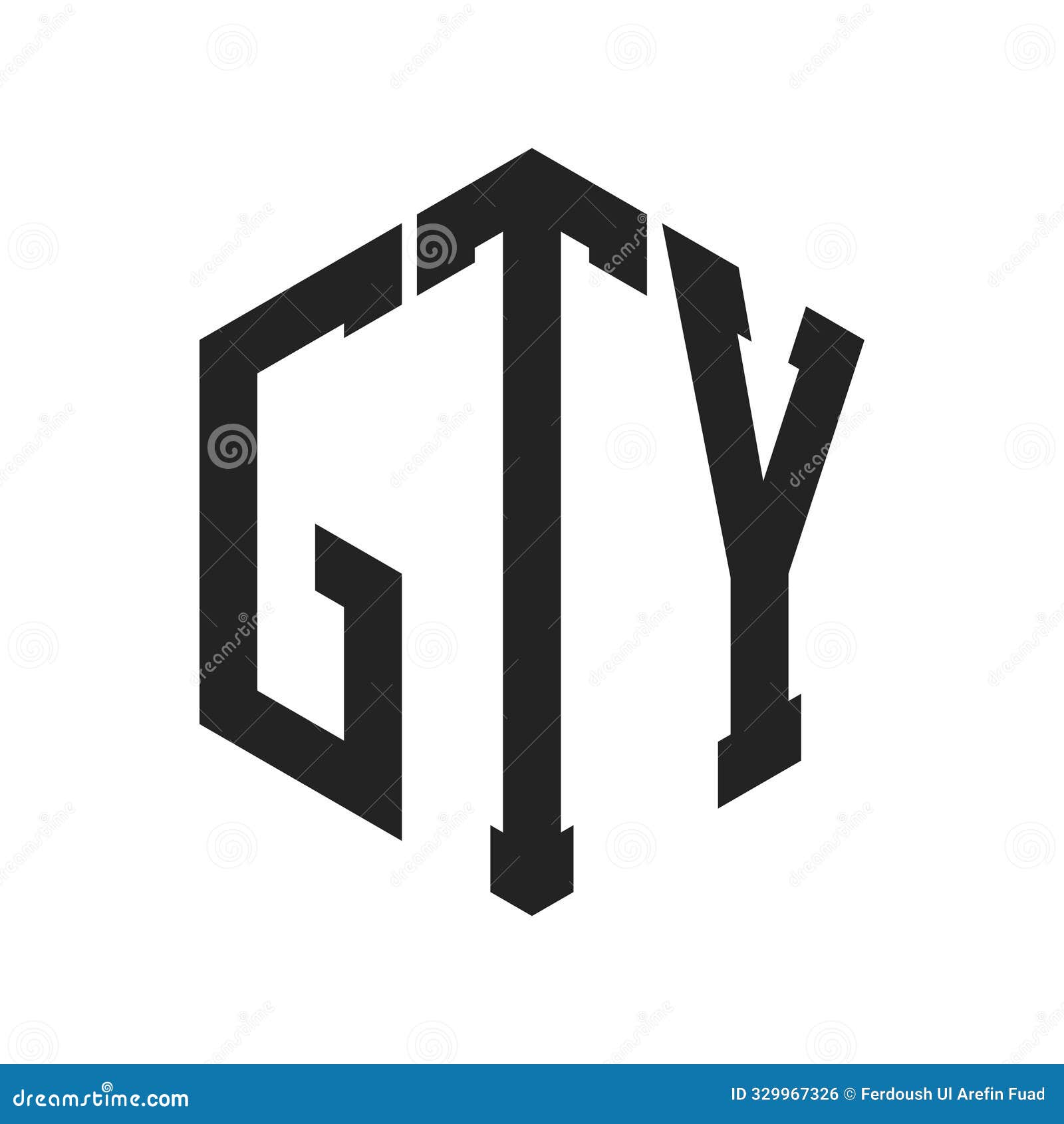 GTY Logo Design. Initial Letter GTY Monogram Logo Using Hexagon Shape ...