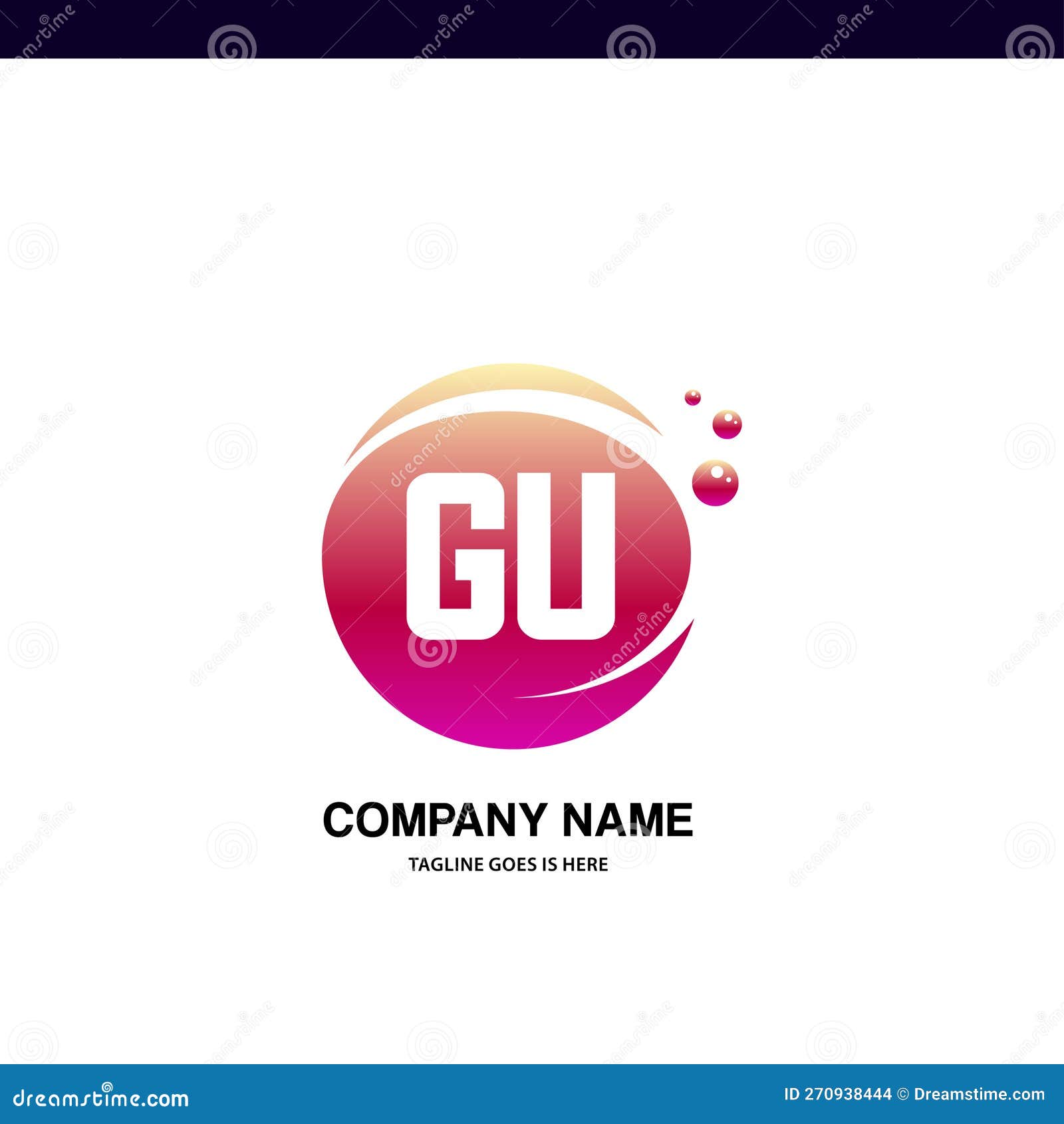 GU Initial Logo with Colorful Circle Template Vector Stock Vector ...