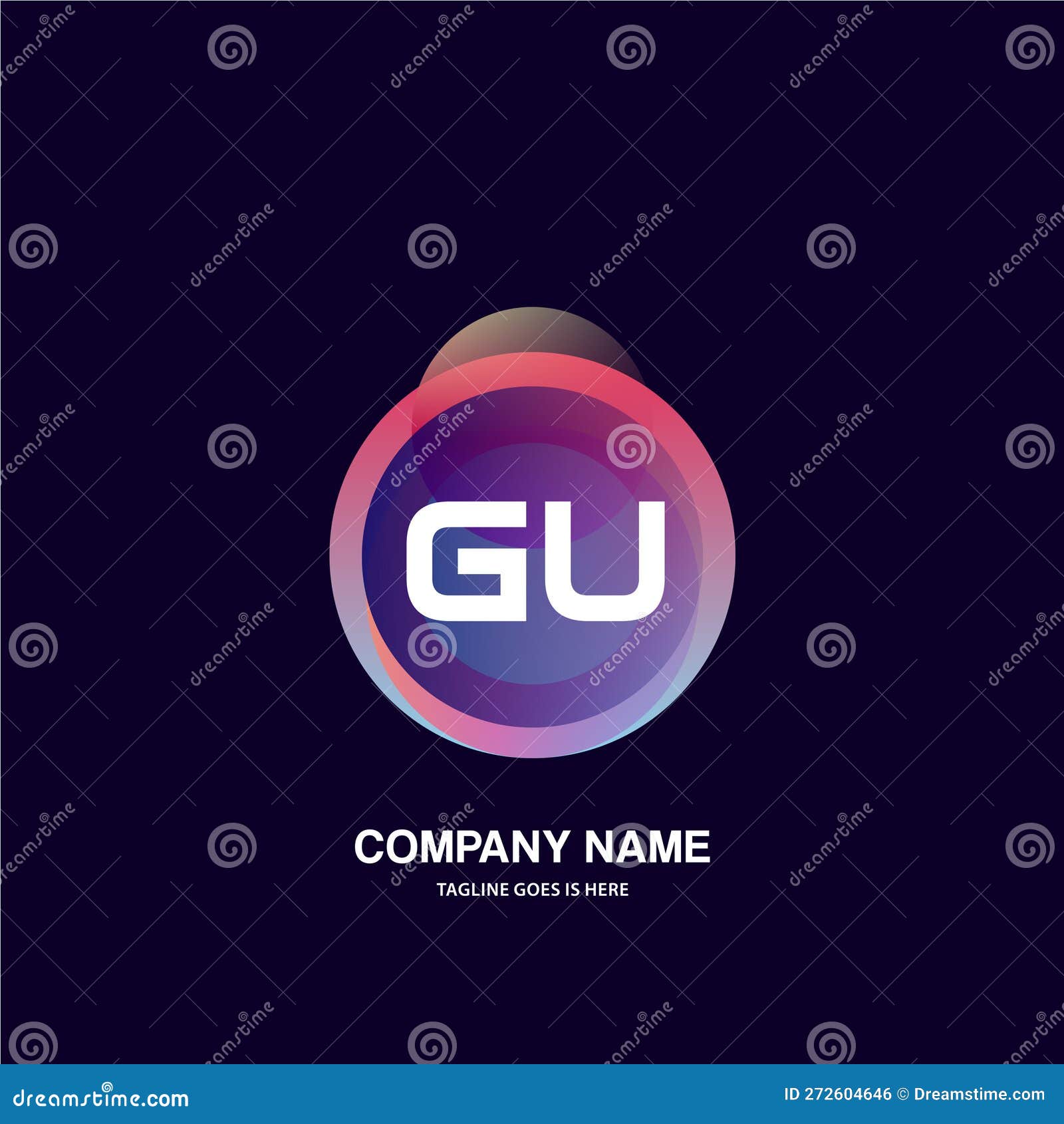 GU Initial Logo with Colorful Circle Template Vector Stock Vector ...