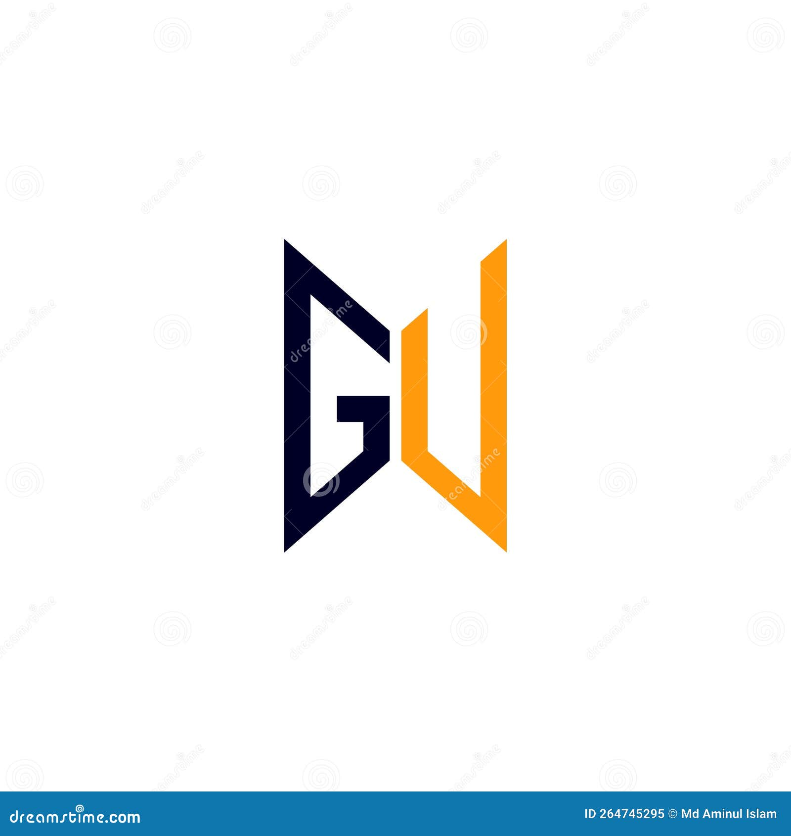 GU Letter Logo Creative Design with Vector Graphic, Stock Illustration ...