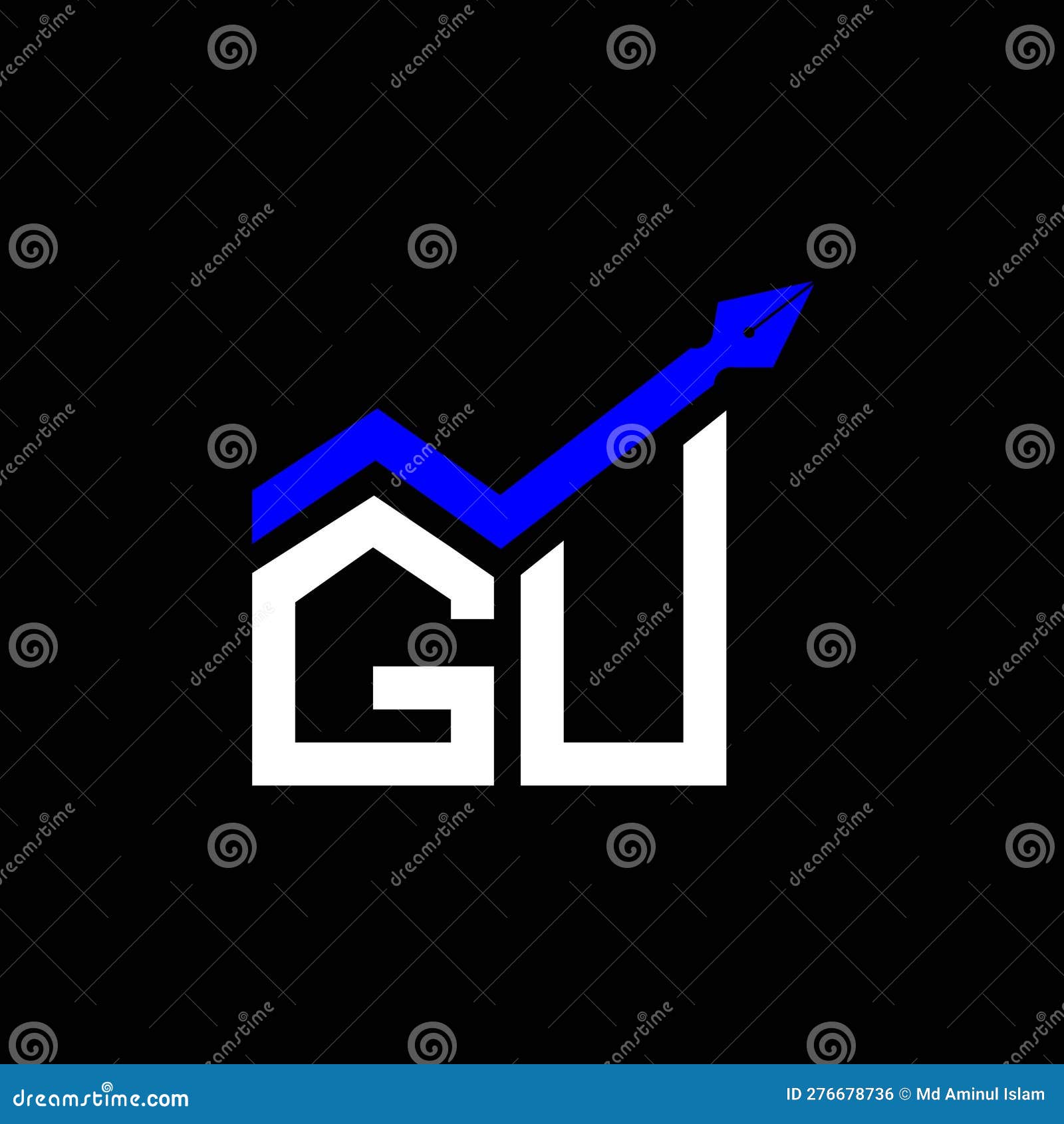 GU Letter Logo Creative Design with Vector Graphic, Stock Vector ...