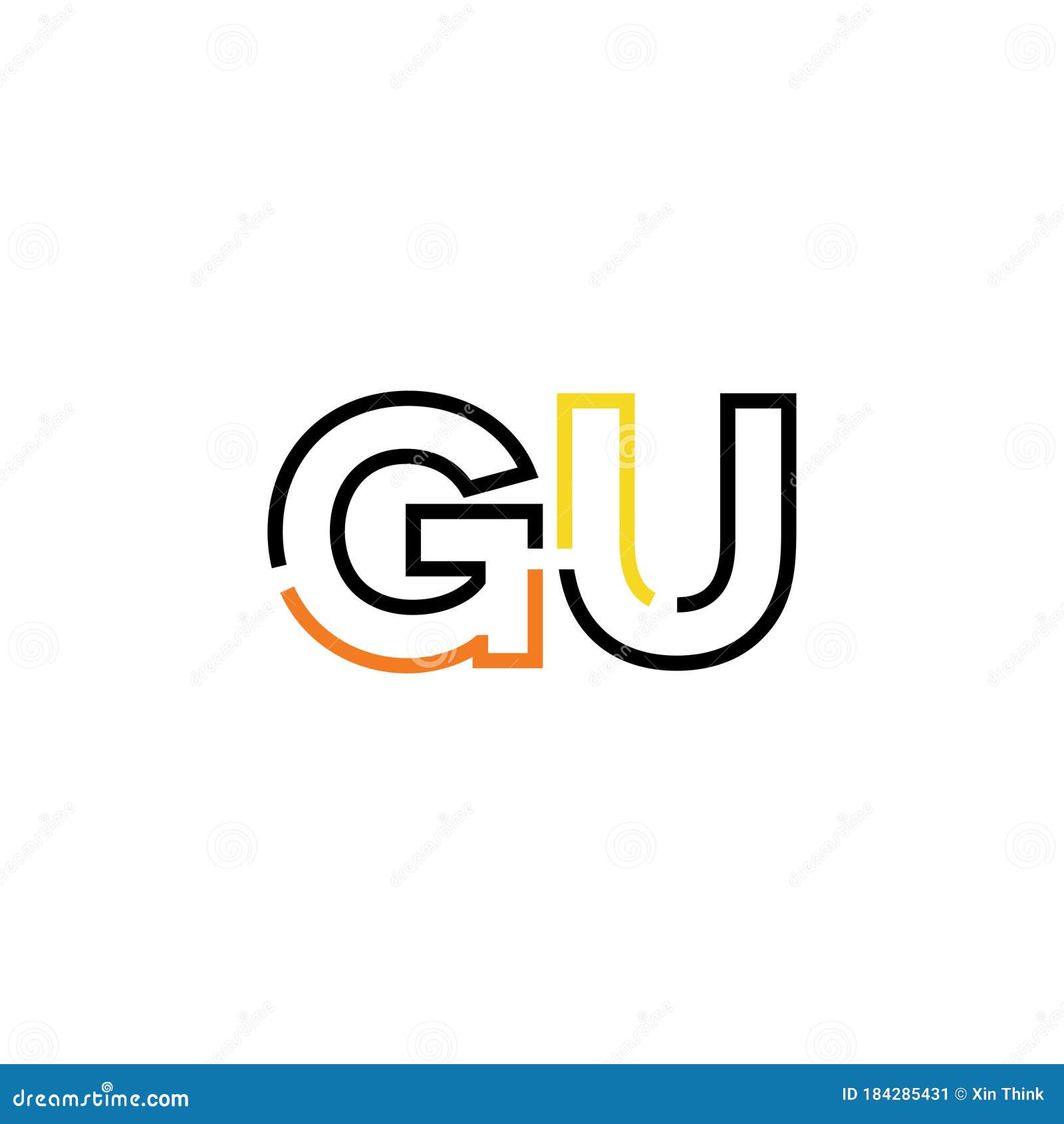 GU Letter Logo Icon Design Template Elements Stock Vector ...