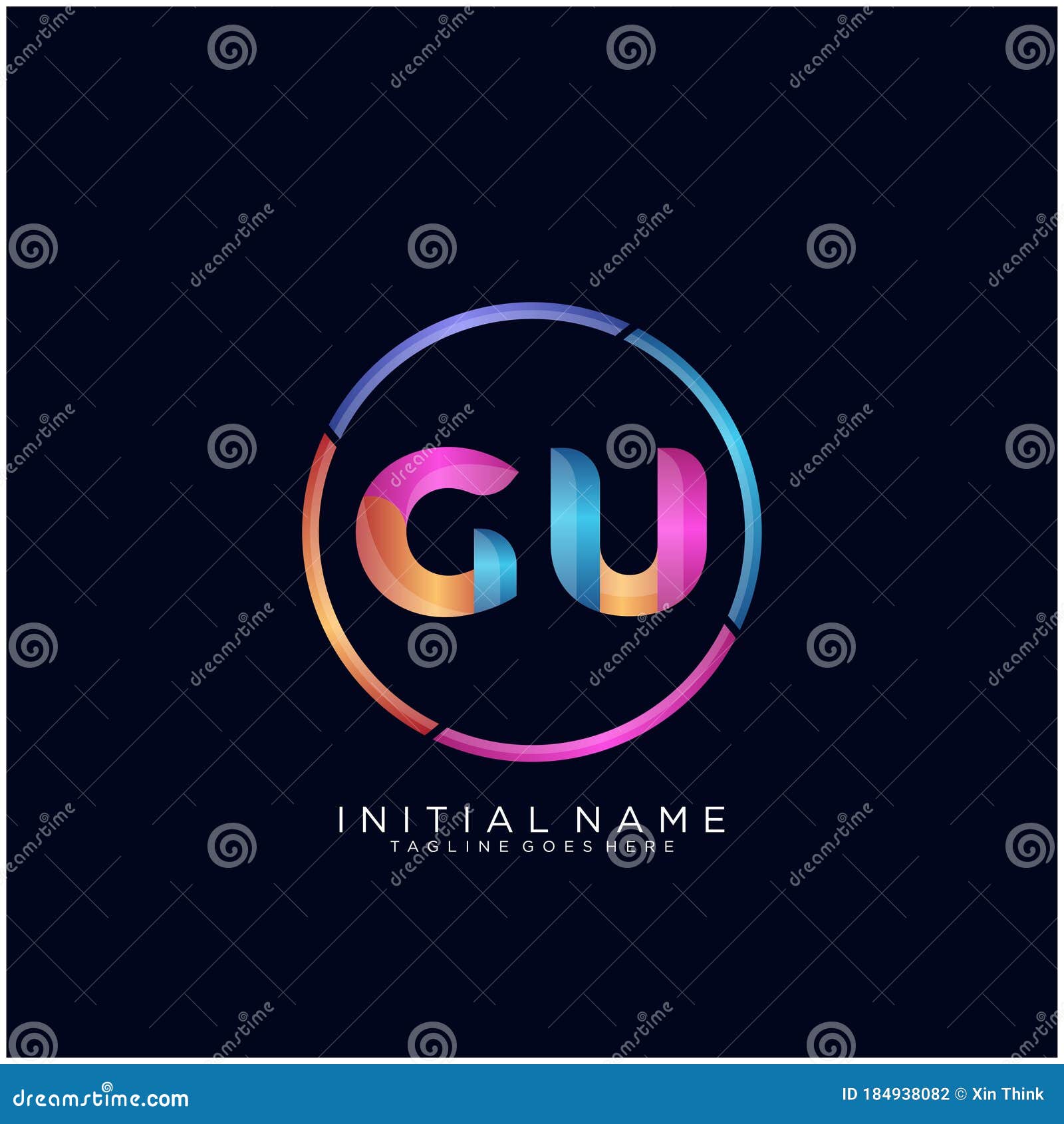 GU Letter Logo Icon Design Template Elements Stock Vector ...