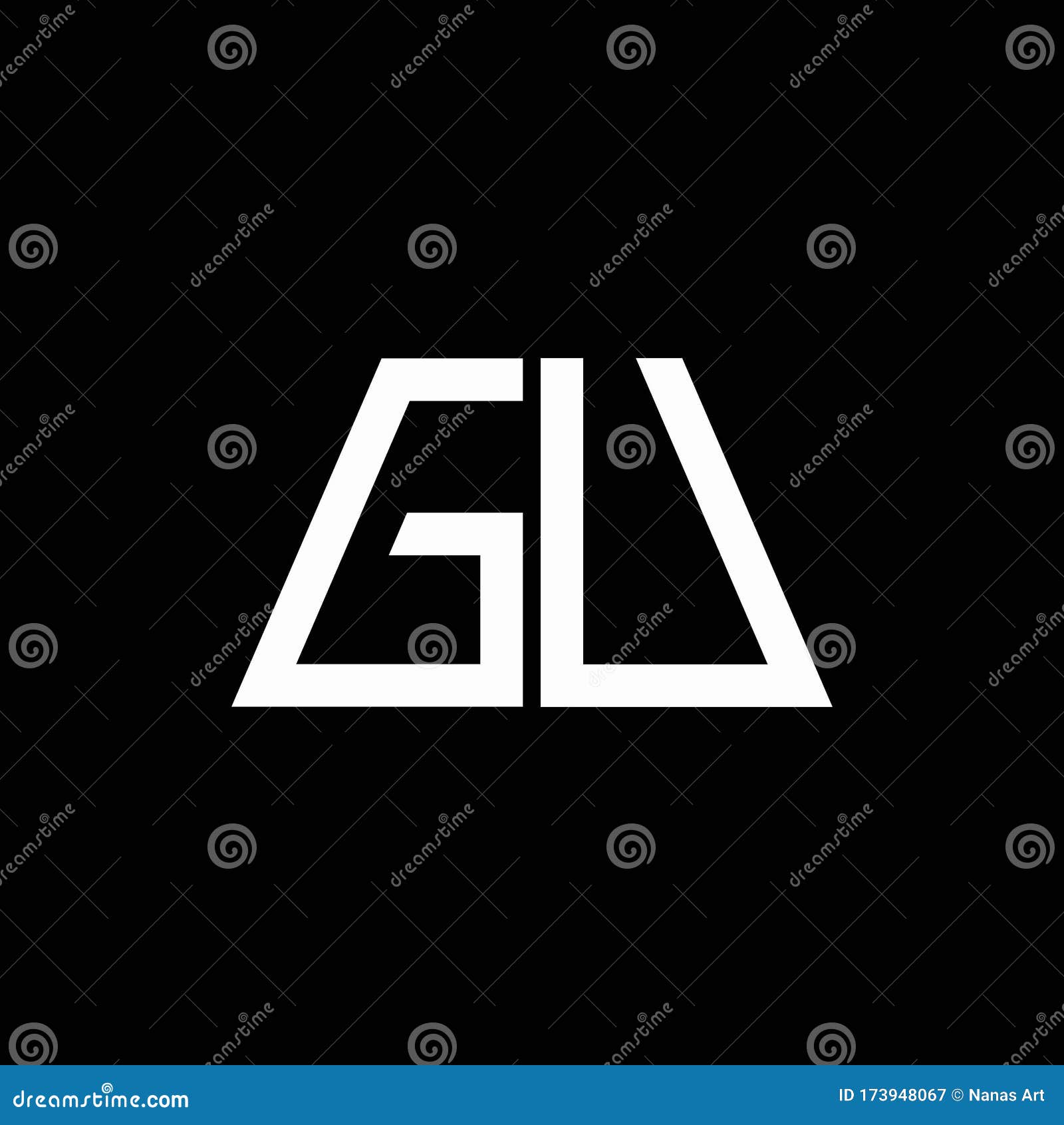 GU Logo Abstract Monogram Isolated on Black Background Stock Vector ...