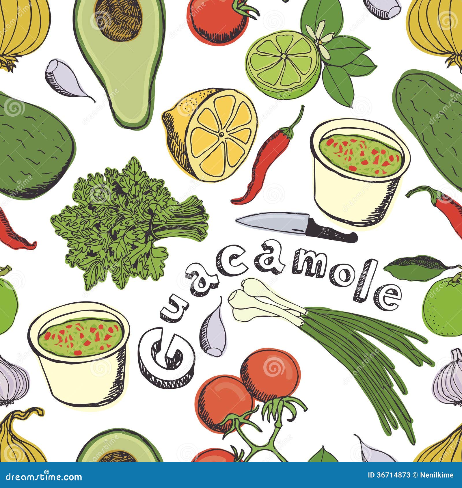 Guacamole background stock vector. Illustration of nachos - 36714873