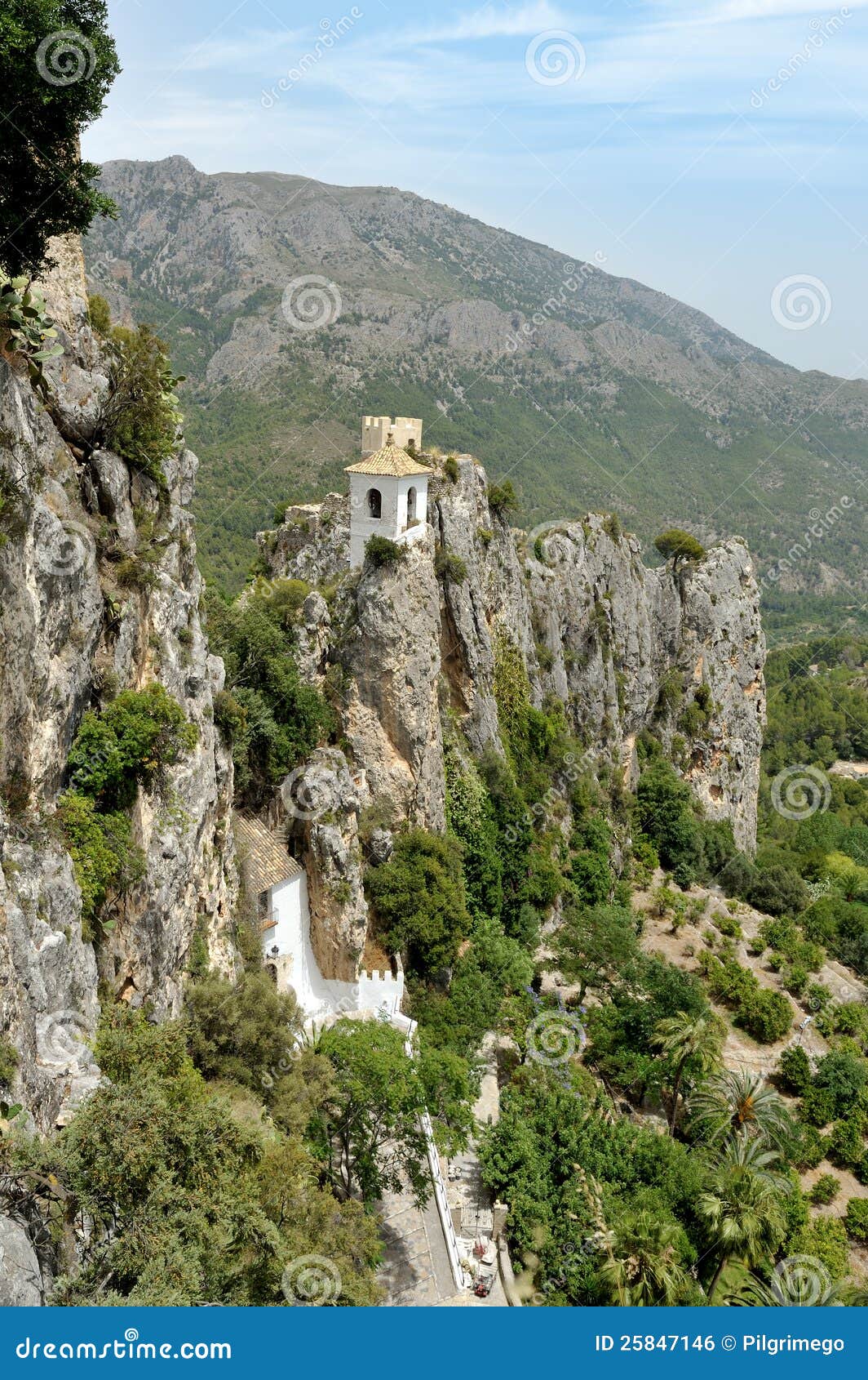 Guadalest in Spain. Top View of the Castle Stock Photo - Image of ...