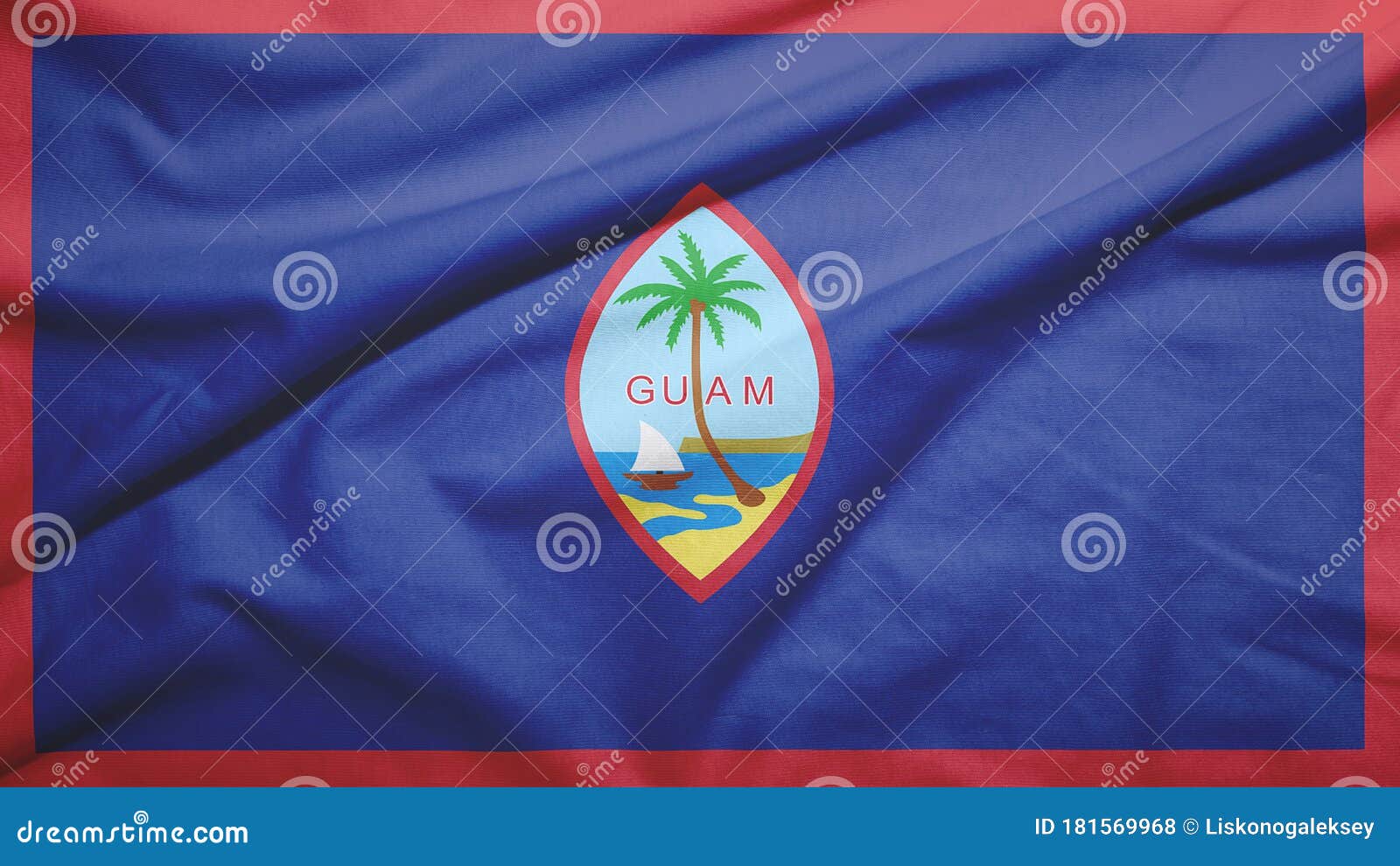 Guam Flag with Fabric Texture Stock Photo - Image of rippled, close ...