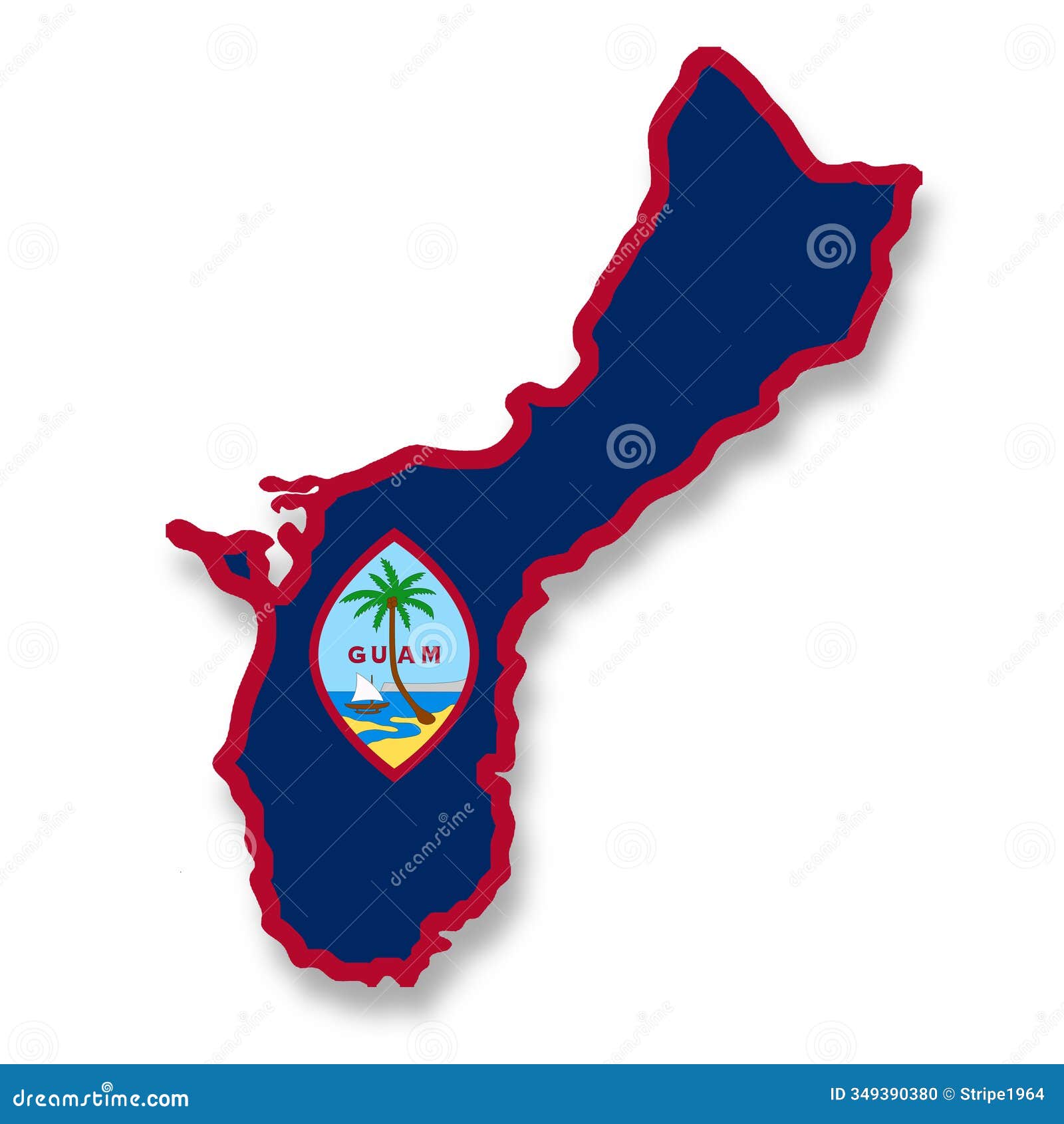 Guam Flag Ribbon Banner Design Vector Illustration | CartoonDealer.com ...