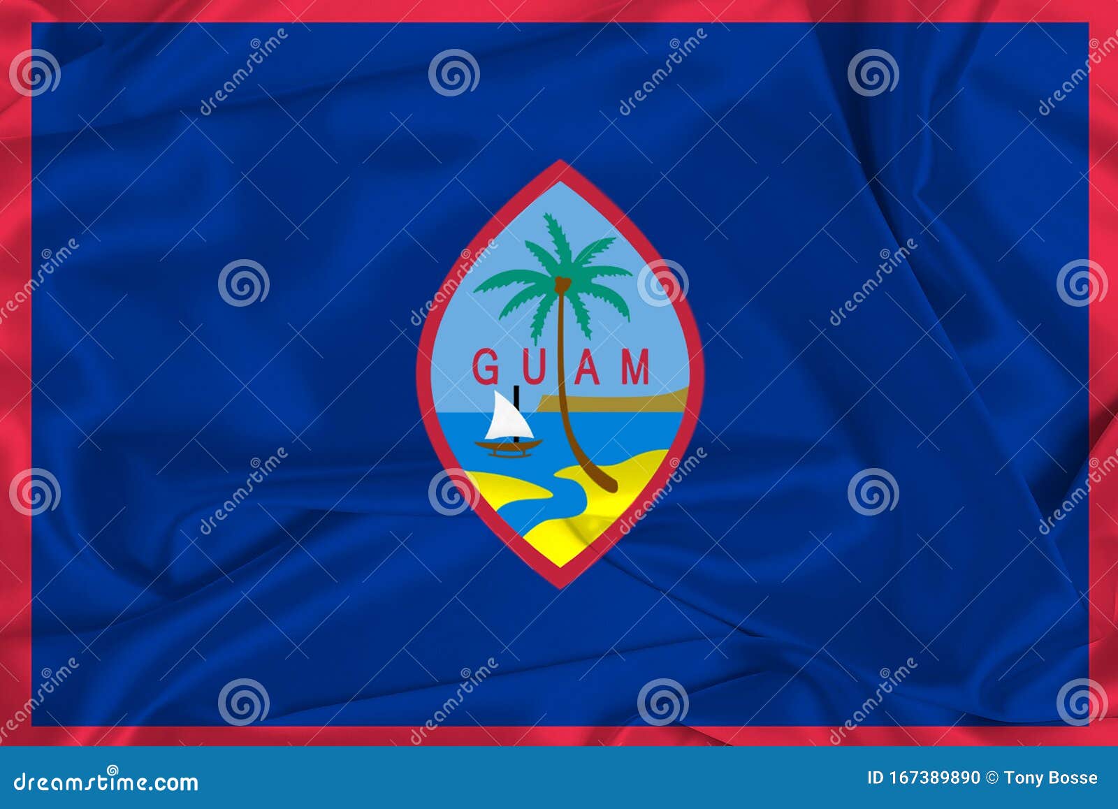 Silk Guam Flag stock illustration. Illustration of guam - 167389890