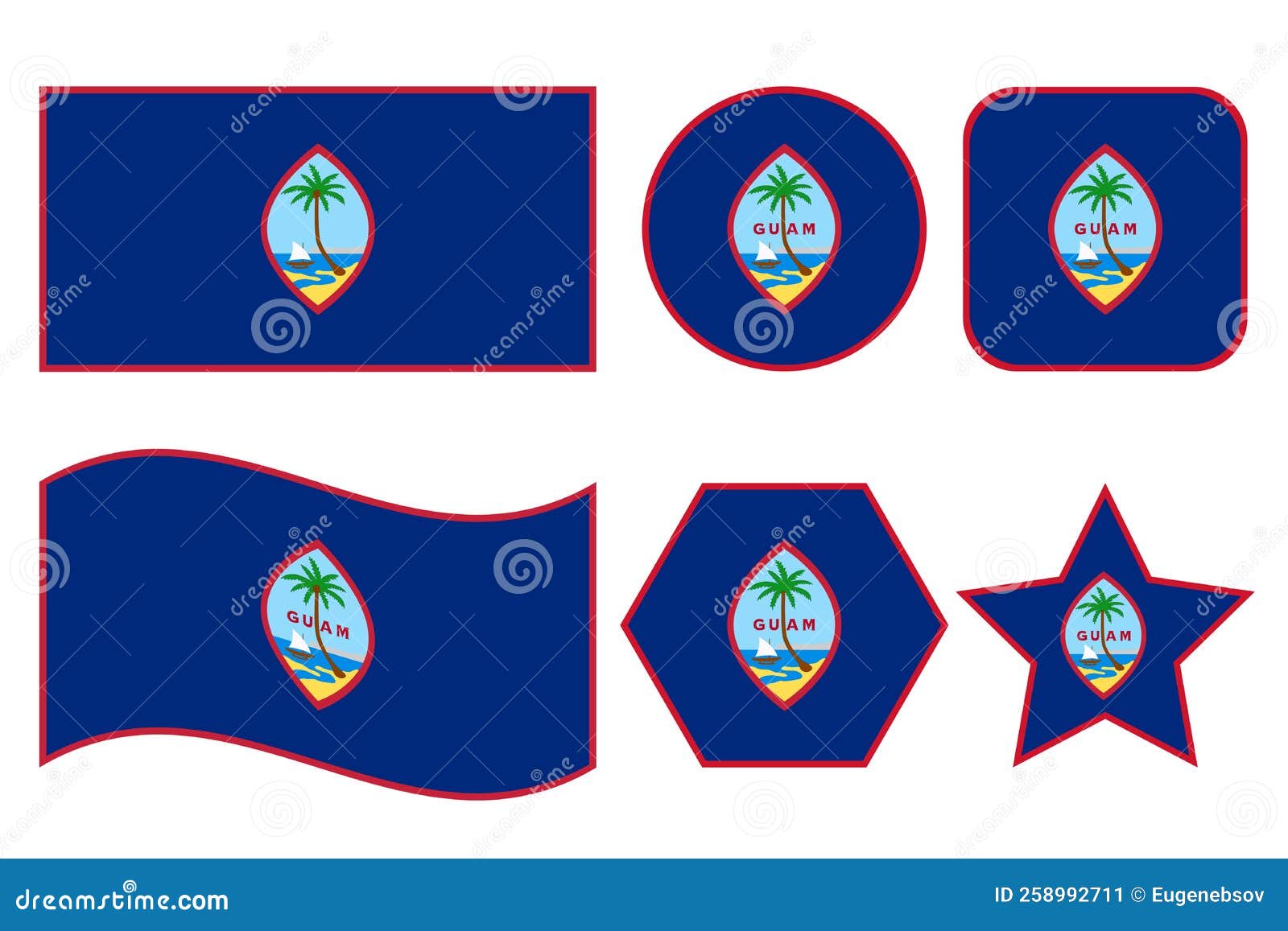 Guam Flag Simple Illustration for Independence Day or Election Stock ...