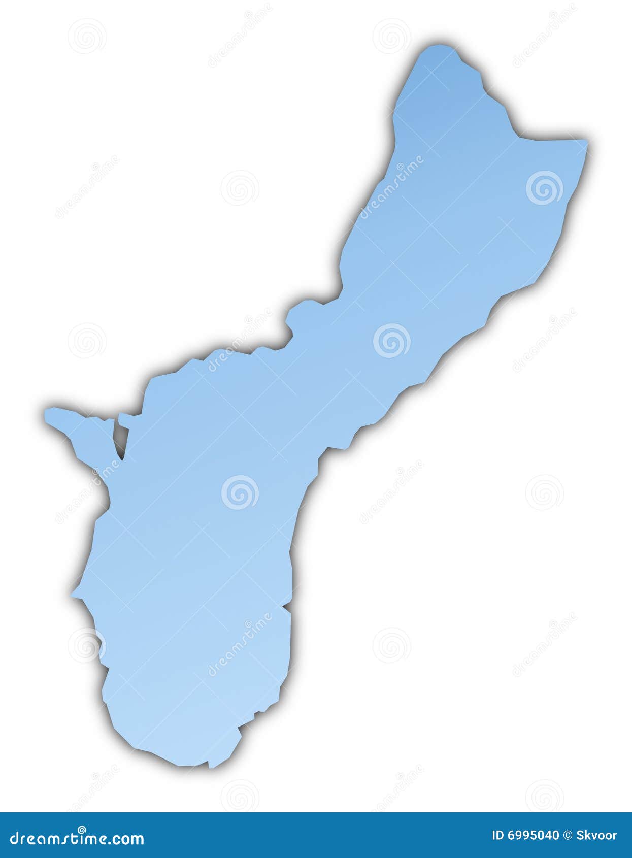 Guam Map In 3D. 3d Map With Borders Of Regions. Royalty-Free ...