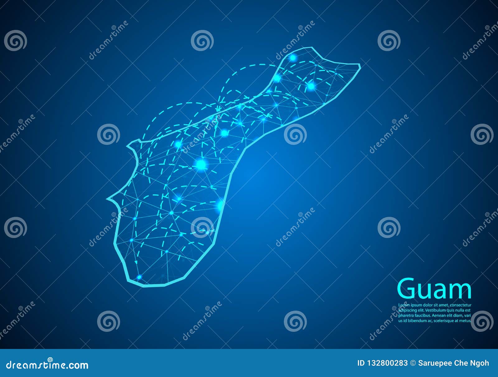 Guam Map with Nodes Linked by Lines. Concept of Global Communication ... Guam Map with Nodes Linked by Lines. Concept of Global Communication ...