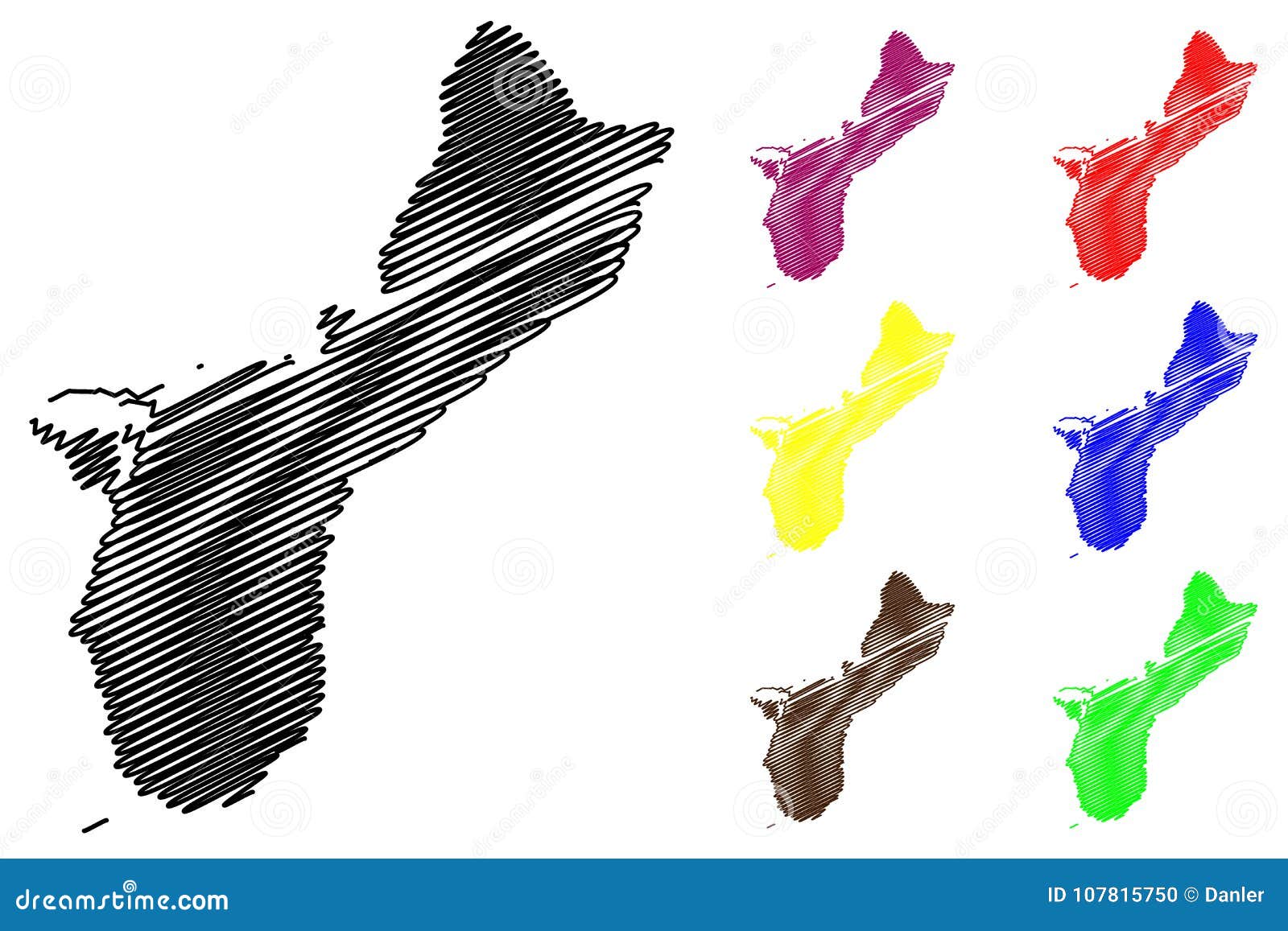 Guam map vector stock vector. Illustration of american - 107815750