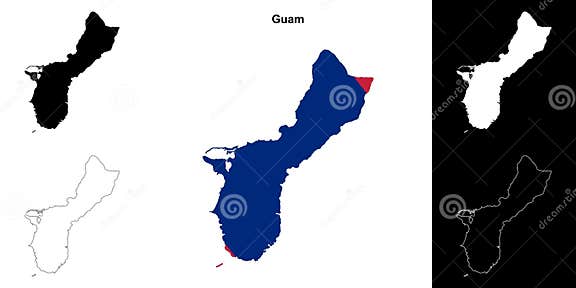 Guam outline map stock illustration. Illustration of blank - 323784733