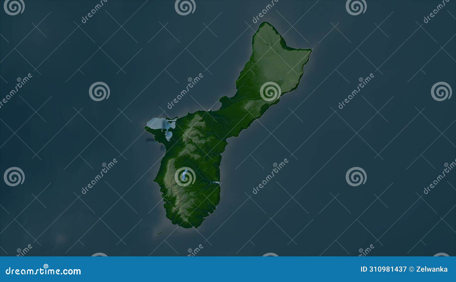 Guam - USA Highlighted. Physical Stock Illustration - Illustration of ...
