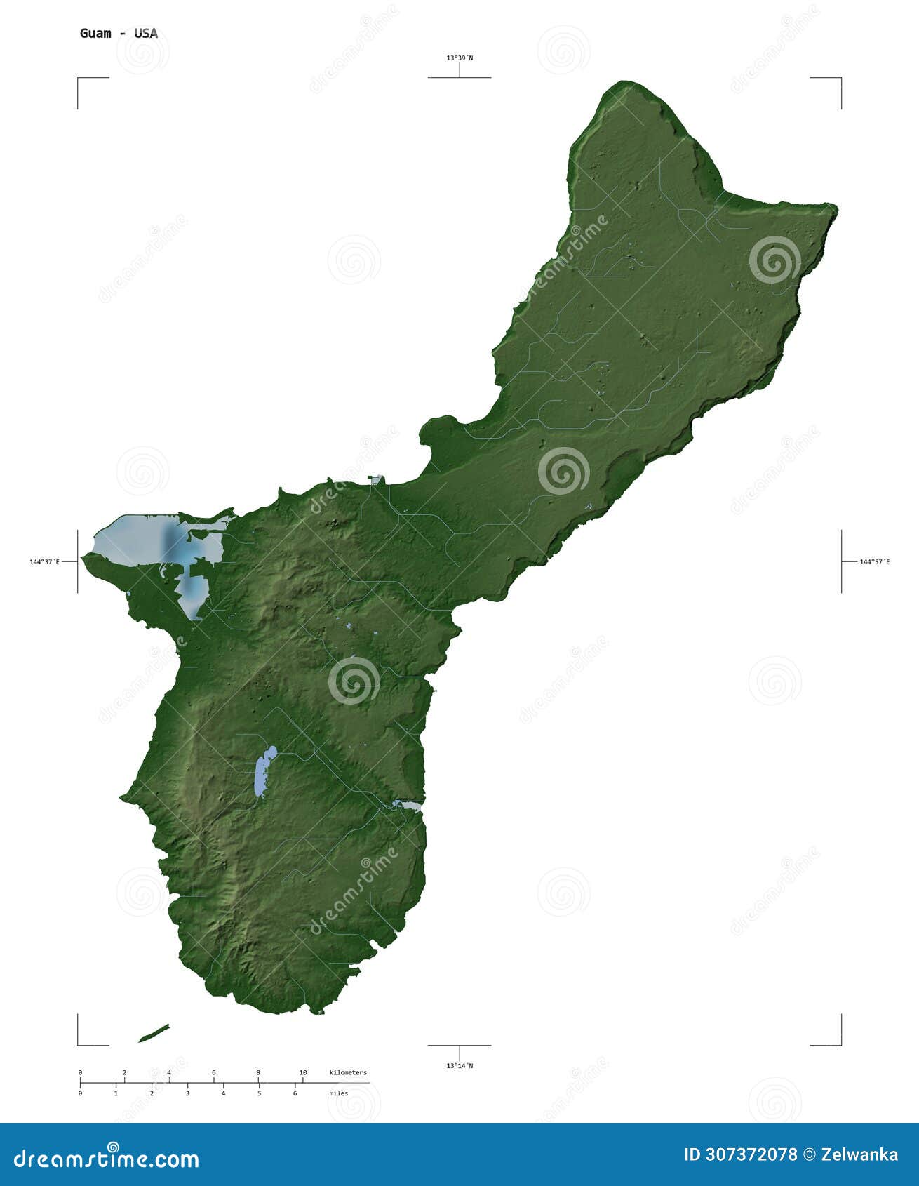 Guam - USA Shape on White. Pale Stock Illustration - Illustration of ...