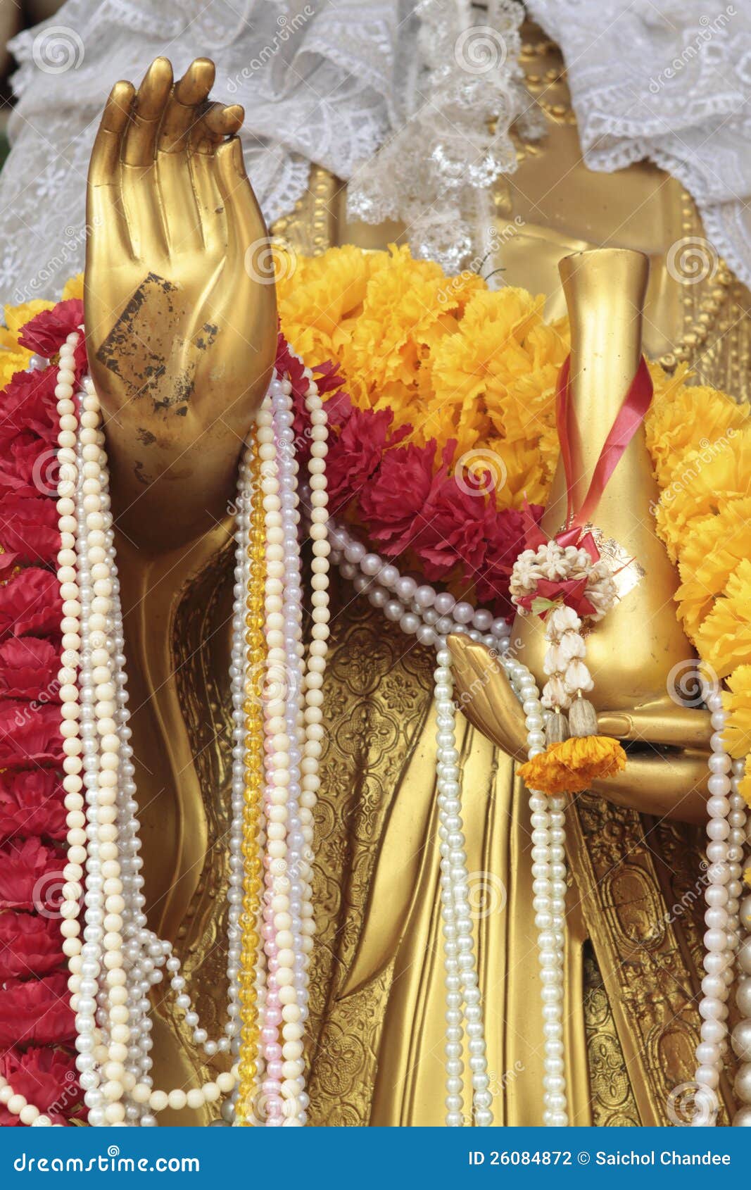 Guan yin stock photo. Image of yellow, fingers, flower - 26084872