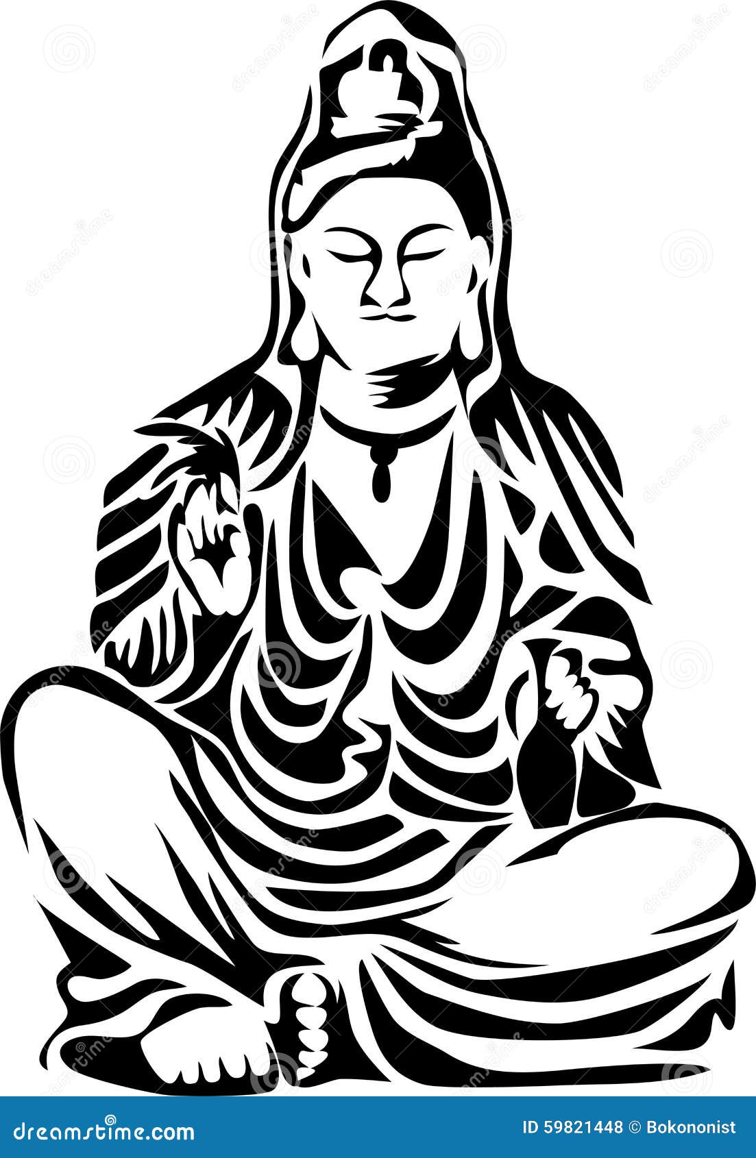 Guan yin stock vector. Illustration of asia, guan, belief - 59821448