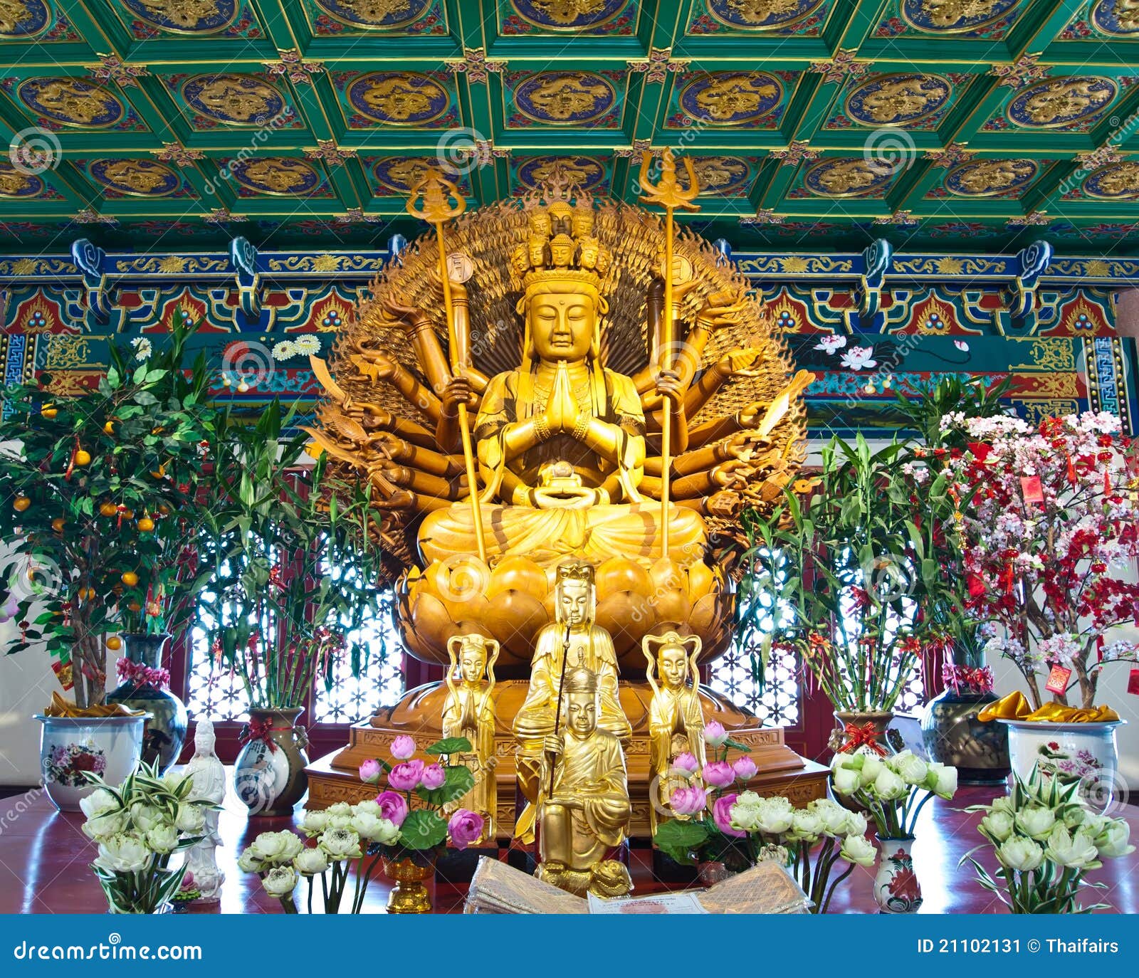 Guan Yin Statue in Temple , Thailand Stock Image - Image of history ...