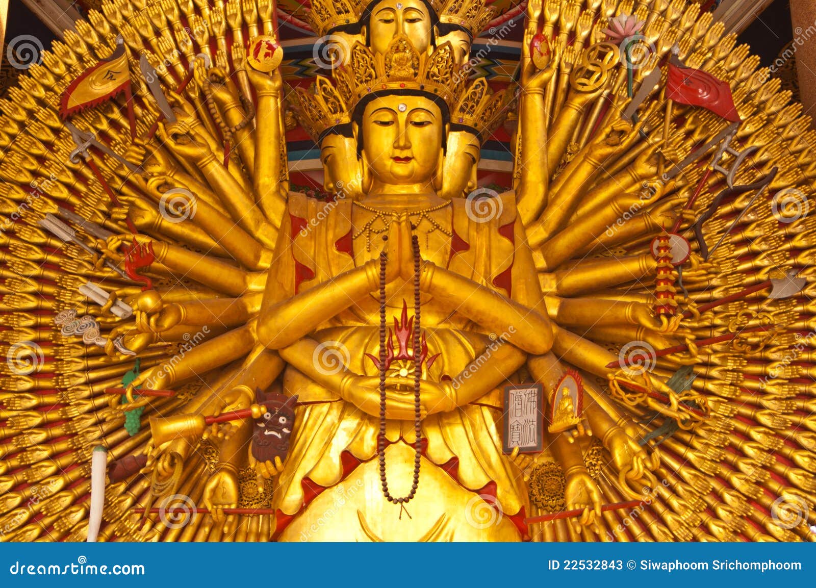 Guan Yin With Ten Thousand Hands Stock Photos - Image: 22532843