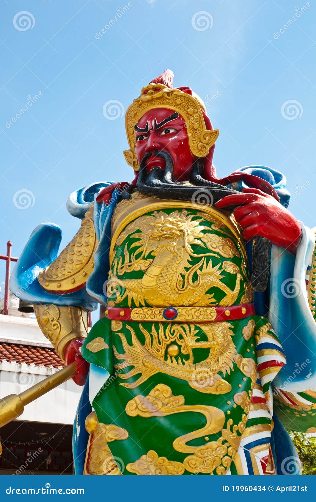 Guan Yu Statue in Chinese Temple Stock Photo - Image of tradition, holy ...