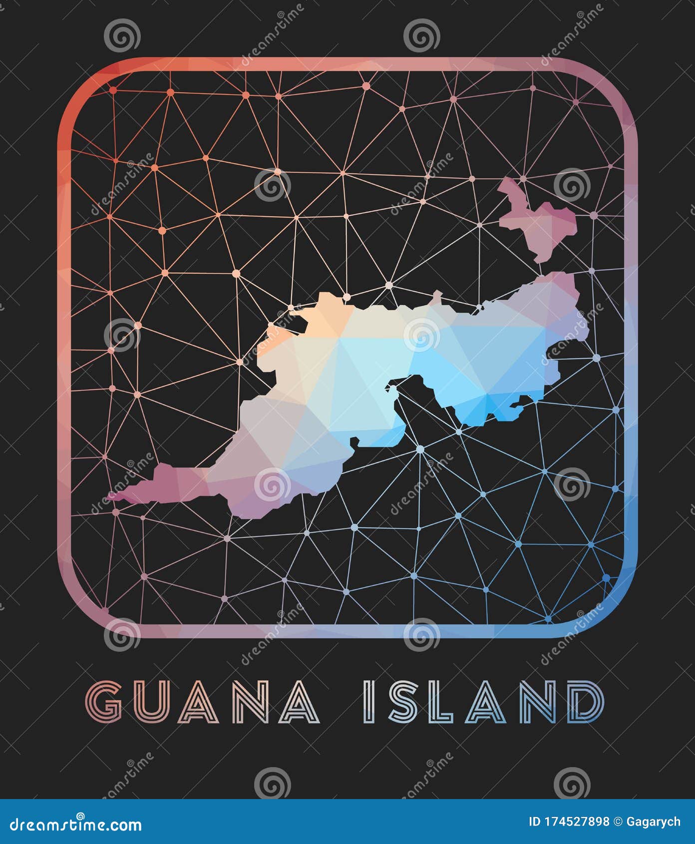 Guana Island Map Design. Vector Illustration | CartoonDealer.com #174527898