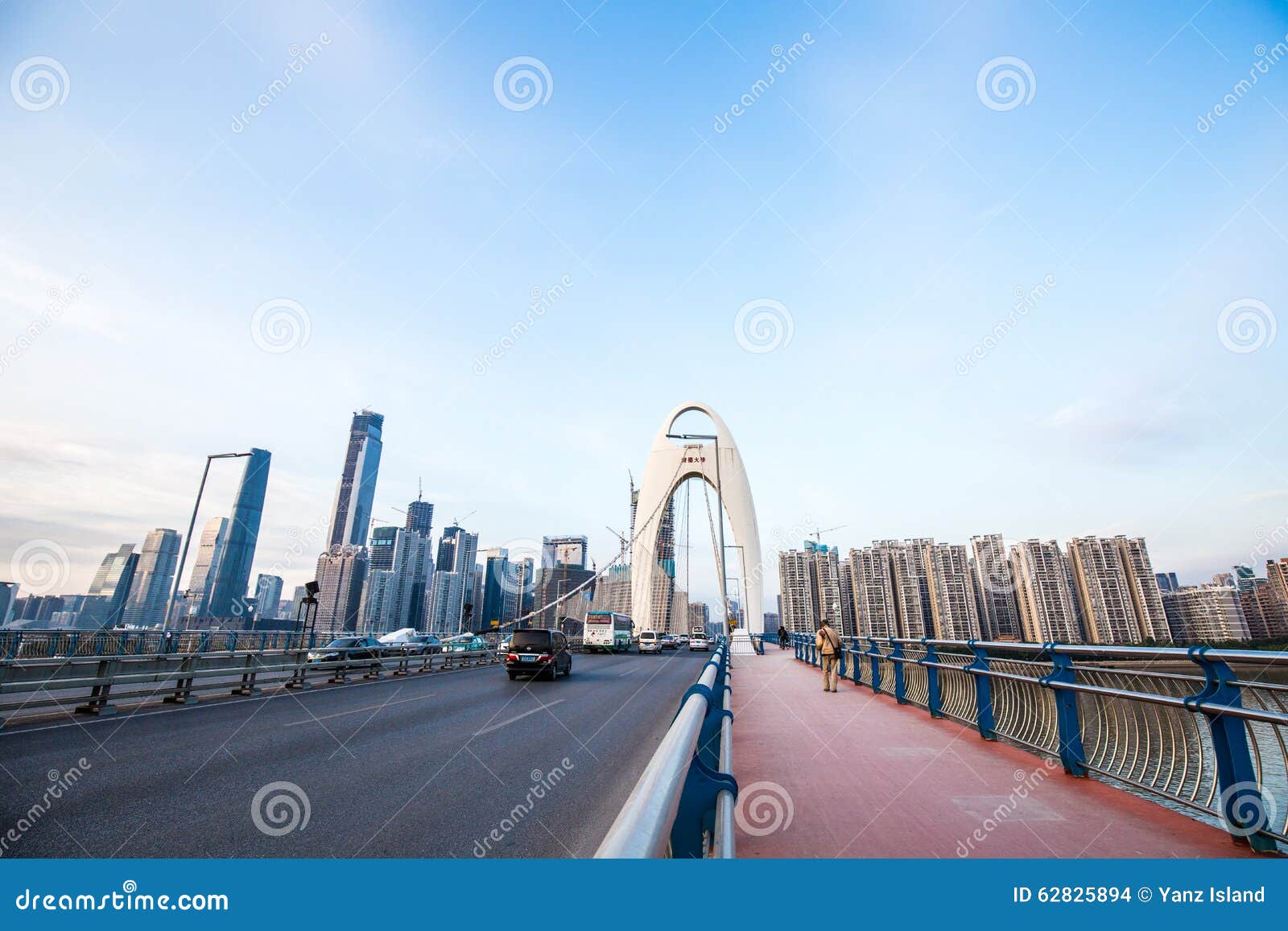 Guangzhou Liede Bridge editorial stock image. Image of asian - 62825894