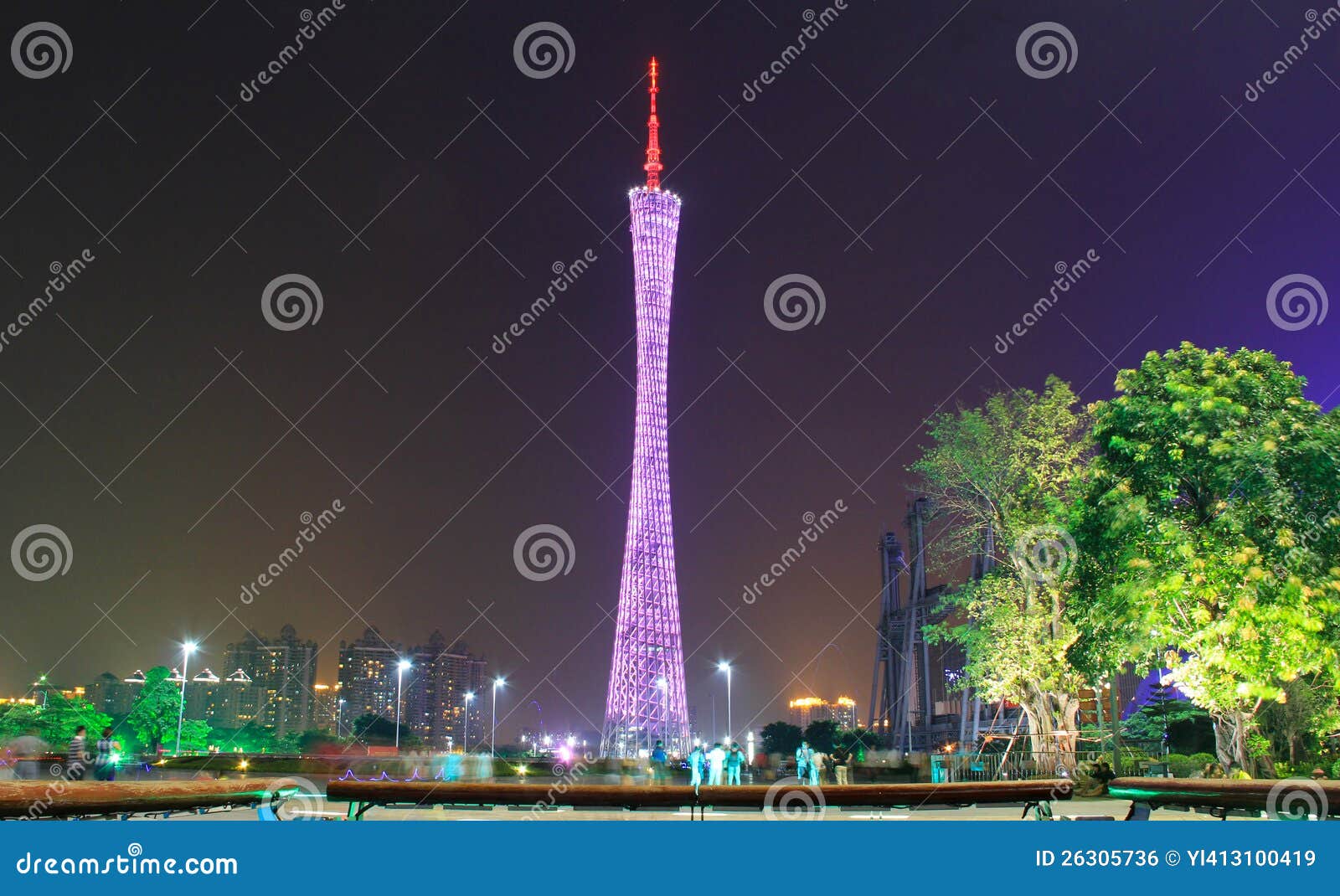 Guangzhou tower editorial photo. Image of china, tree - 26305736
