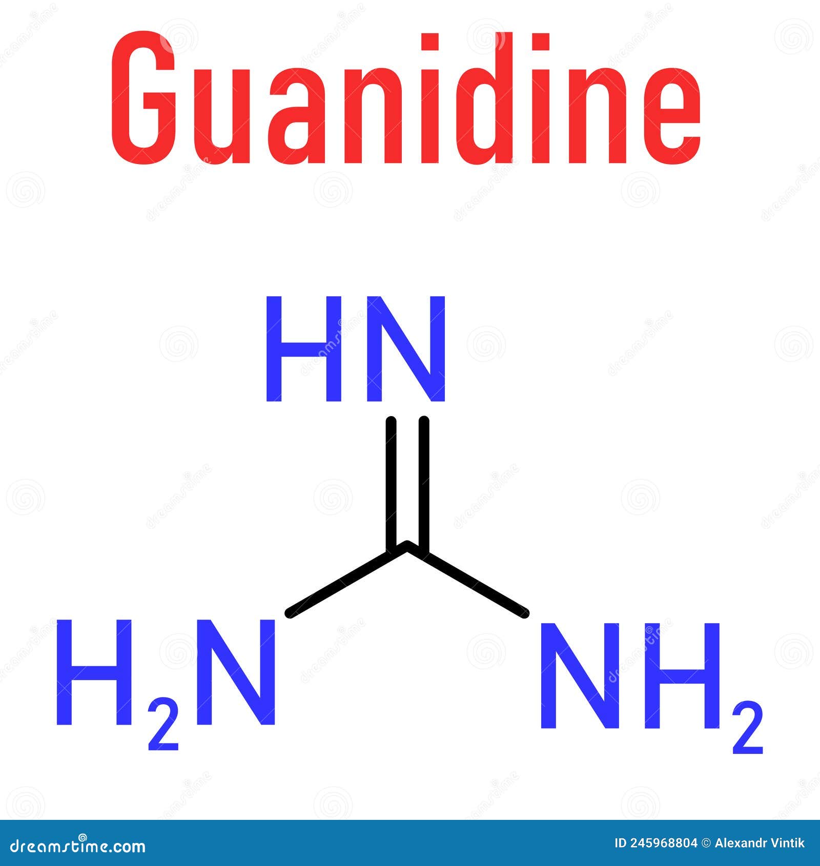 Guanidine Molecule. Skeletal Chemical Formula. Vector Illustration | CartoonDealer.com #245968804